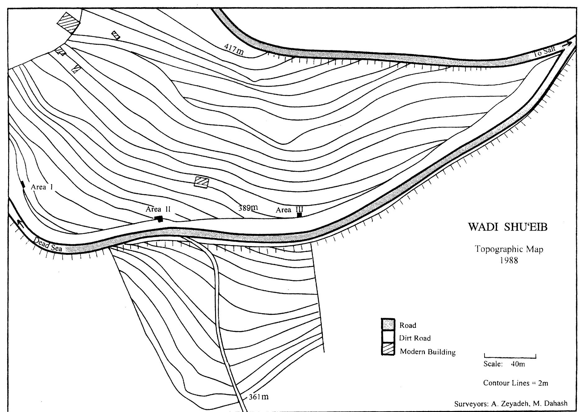 Site topographic map of wadi shu‘eib.