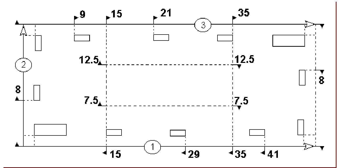 Surveying the plot and placing markers. to create the center