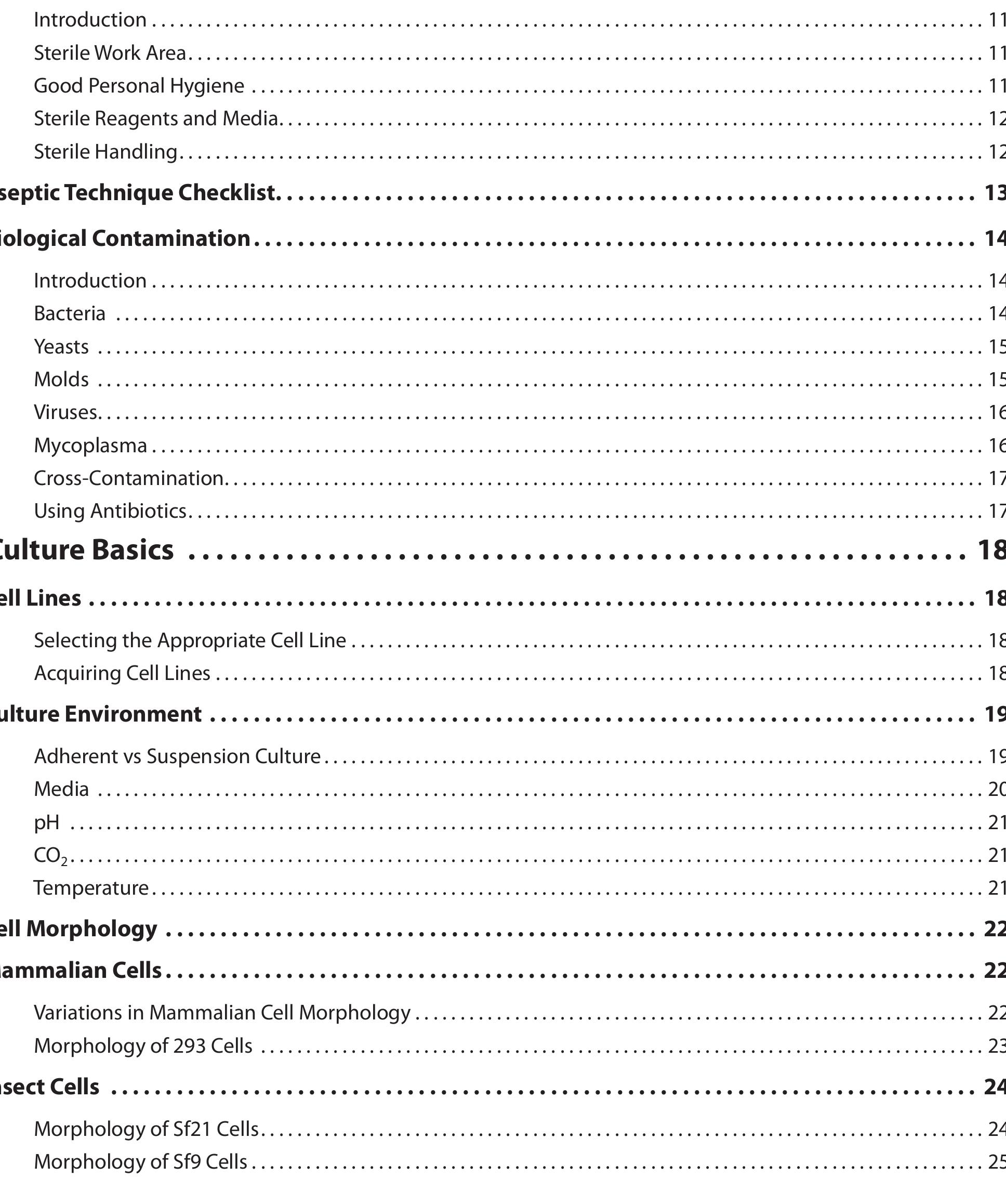 Table 2 - from CELL CULTURE BASICS Handbook Cell Culture