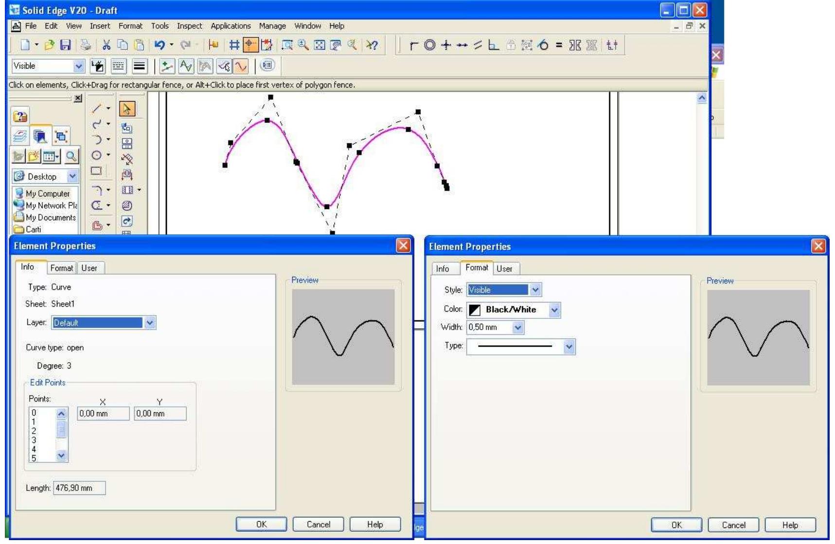 b-spline interpolation for 2d curves in solidedge
