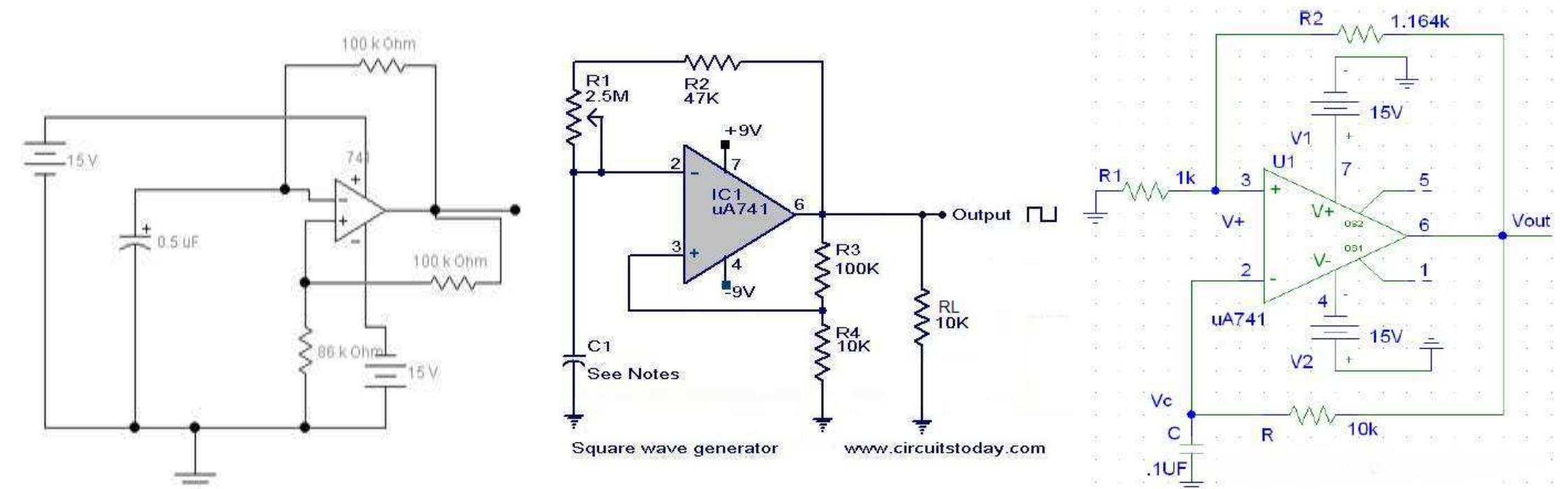 Square Wave Generator Circuit Using Op Amp 741 1 16 19 7757