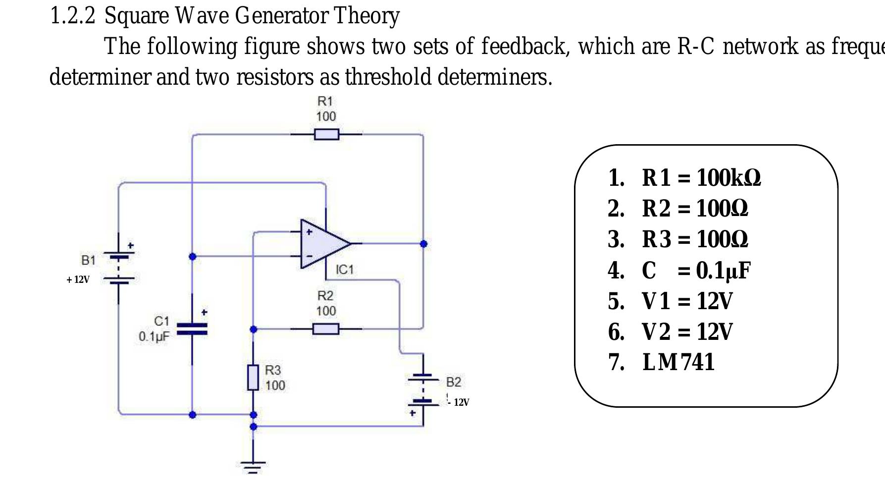 Square wave generator circuit used in this research r2 and