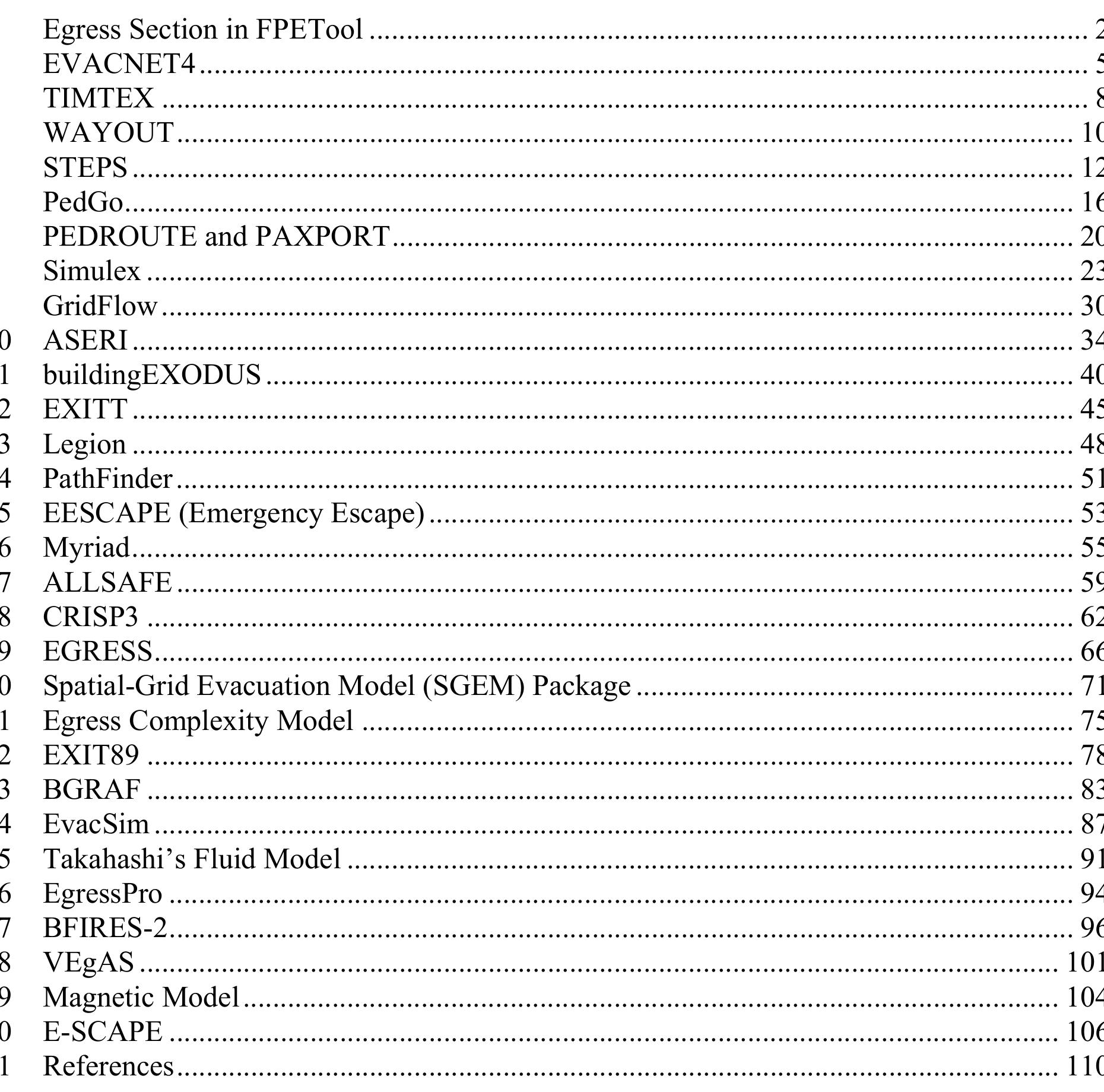 Table 4 - A Review of Building Evacuation Models