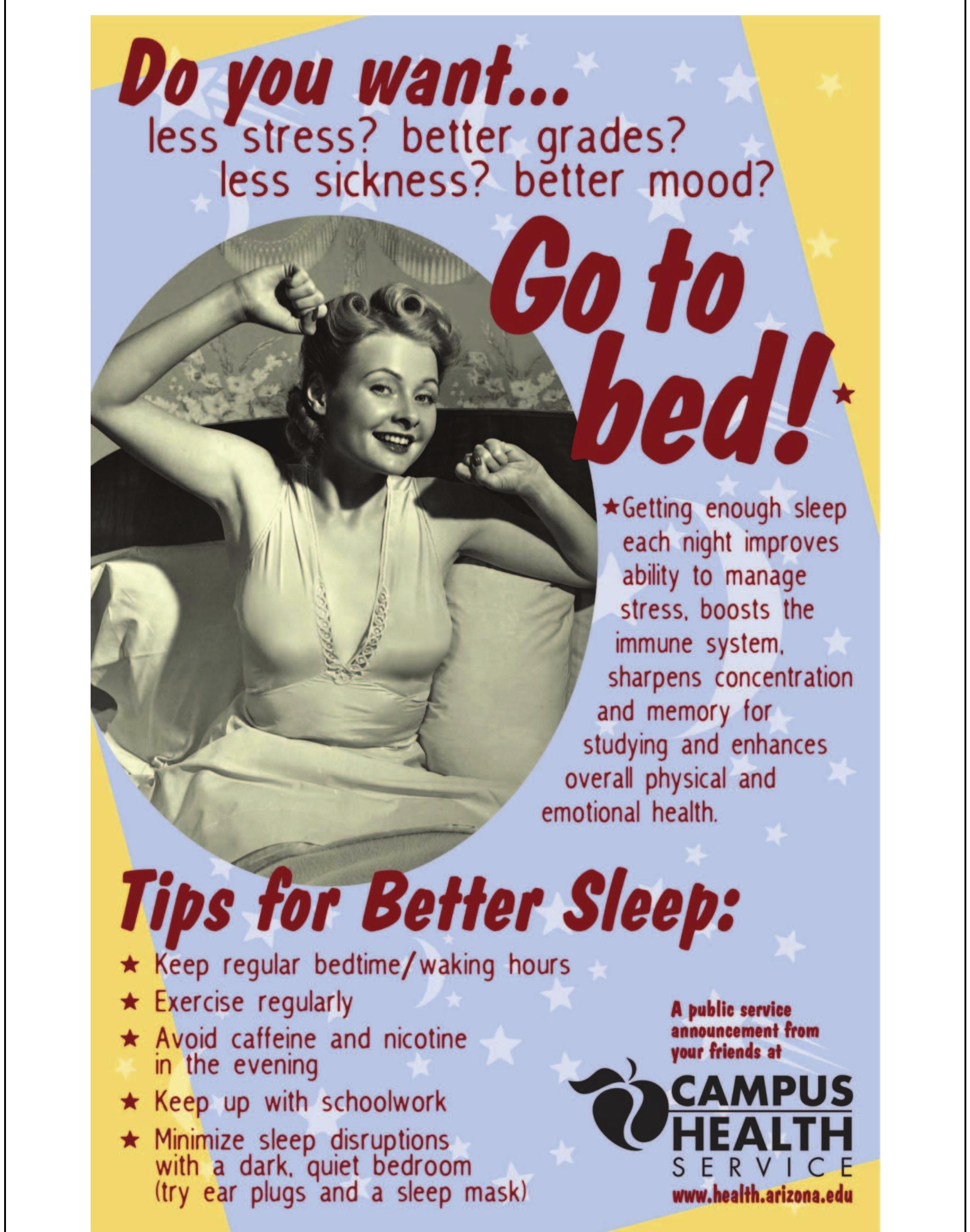 “go to bed” campaign poster (color figure available online).