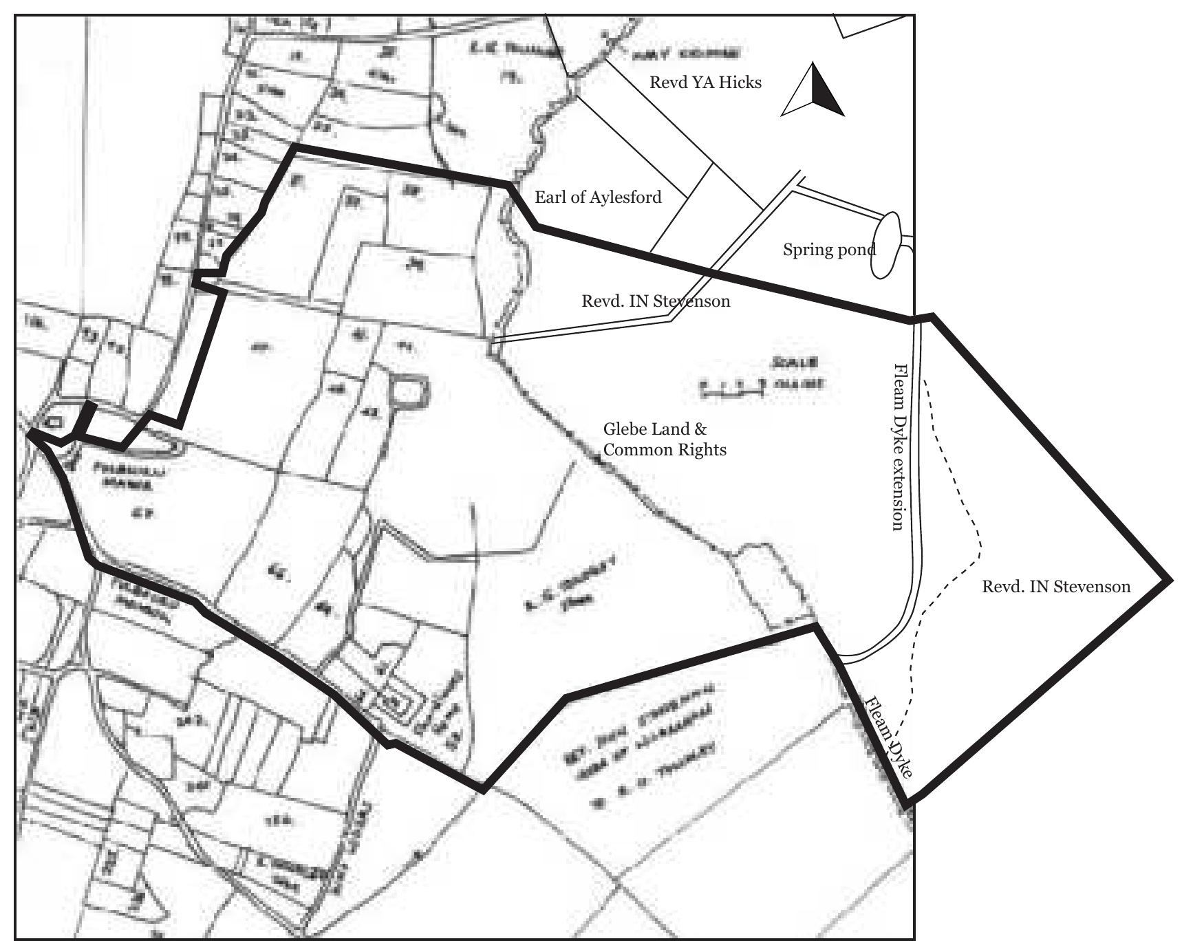Inclosure map with wilbraham parish details added (see also