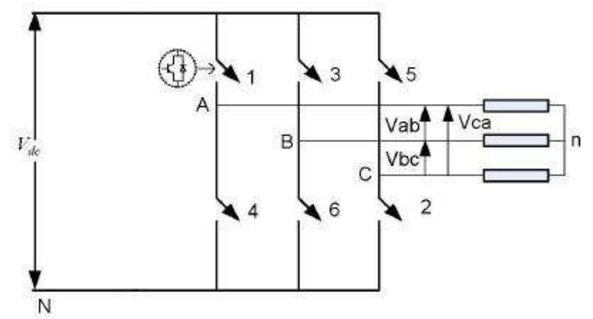 1 circuit diagram for two-level inverter power applications