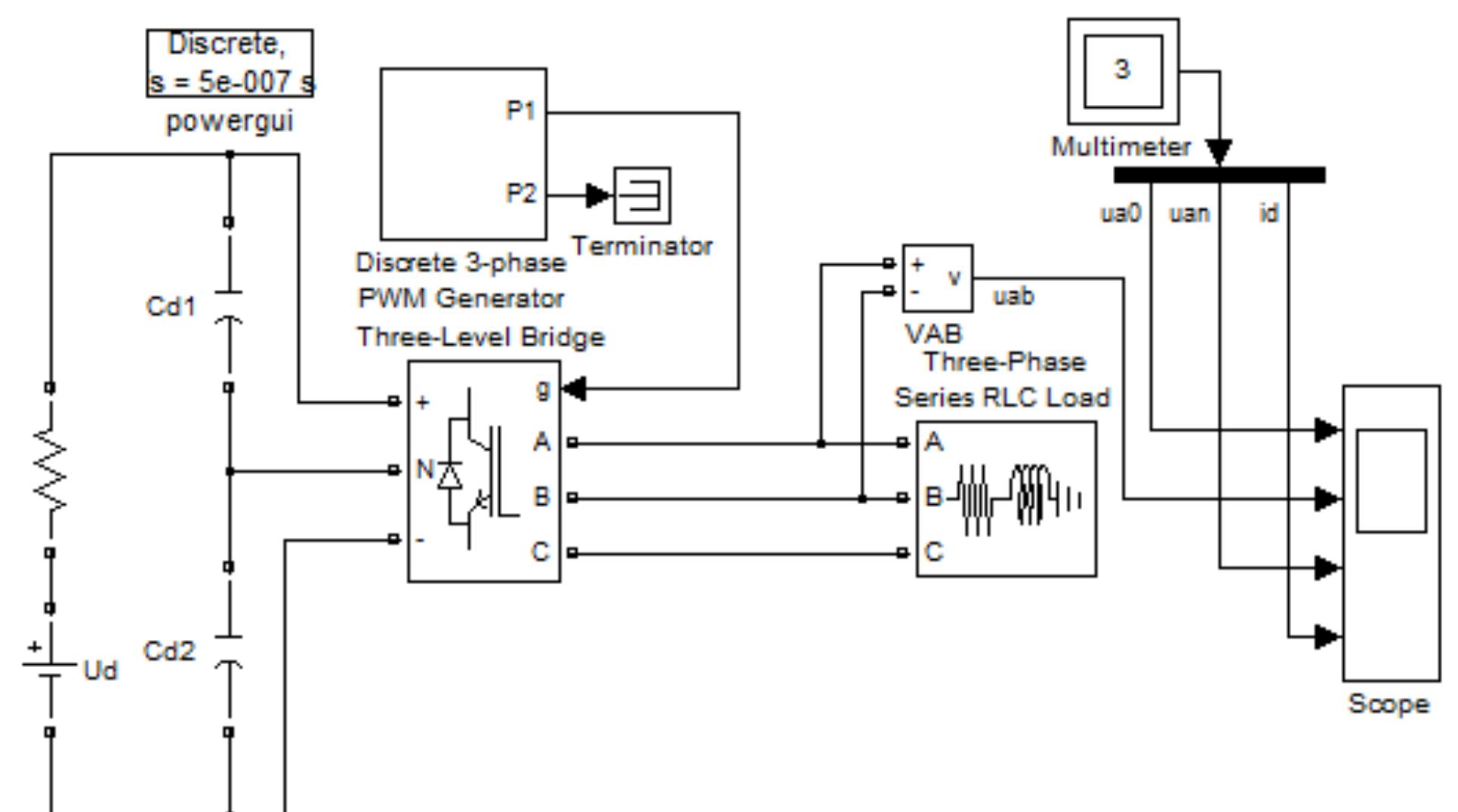 15 simulink circuit for three phase three level inverter by