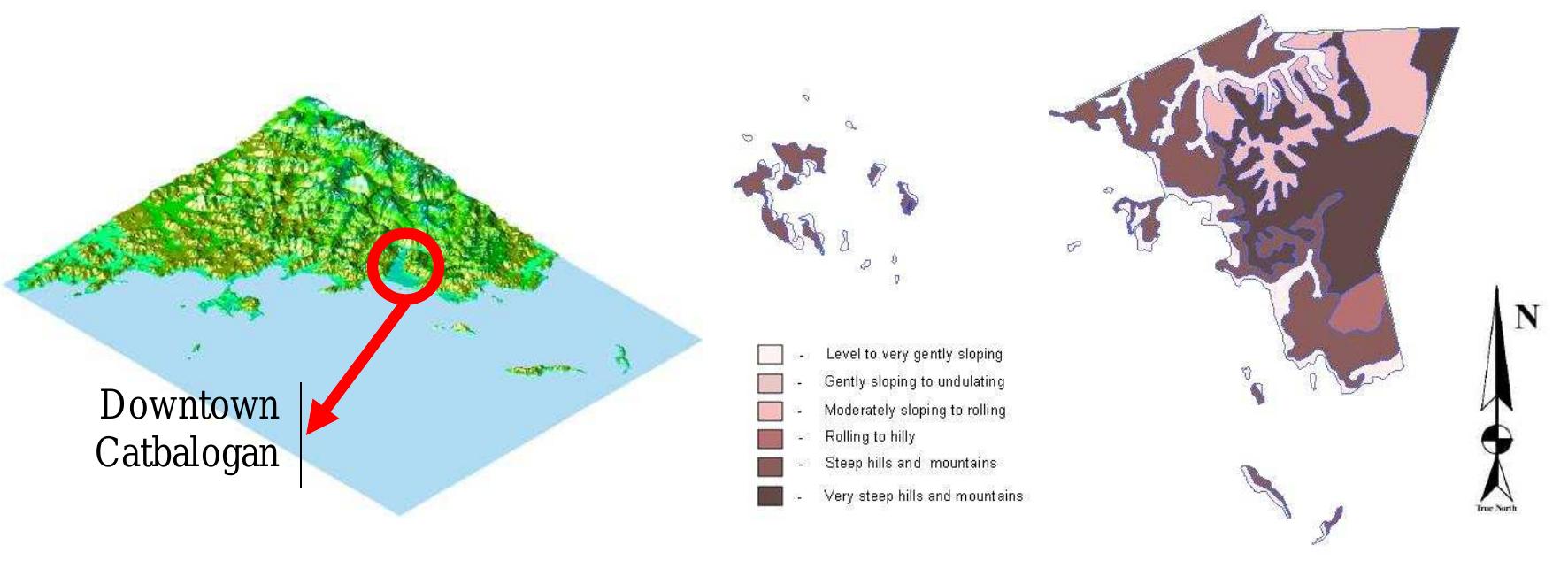 3d topography of catbalogan figure 4: slope map of