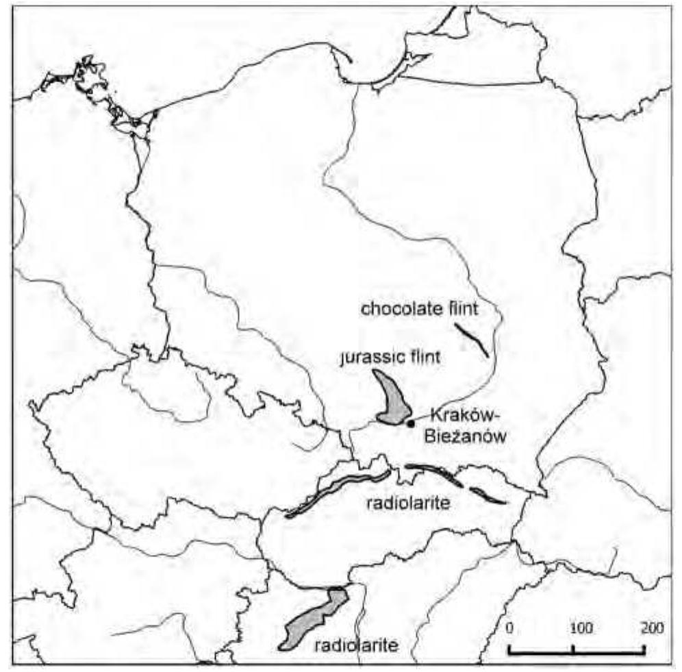 Localization of jurassic flint, chocolate flint, and