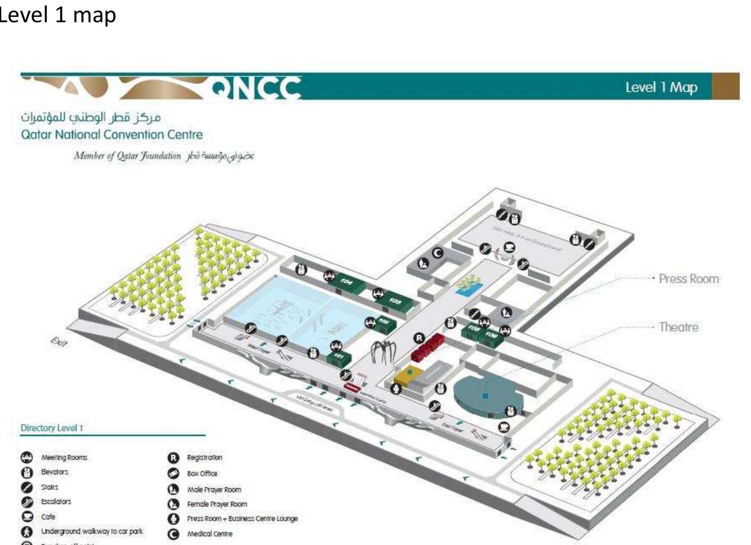 Qatar national convention centre _ level 1 map qatar