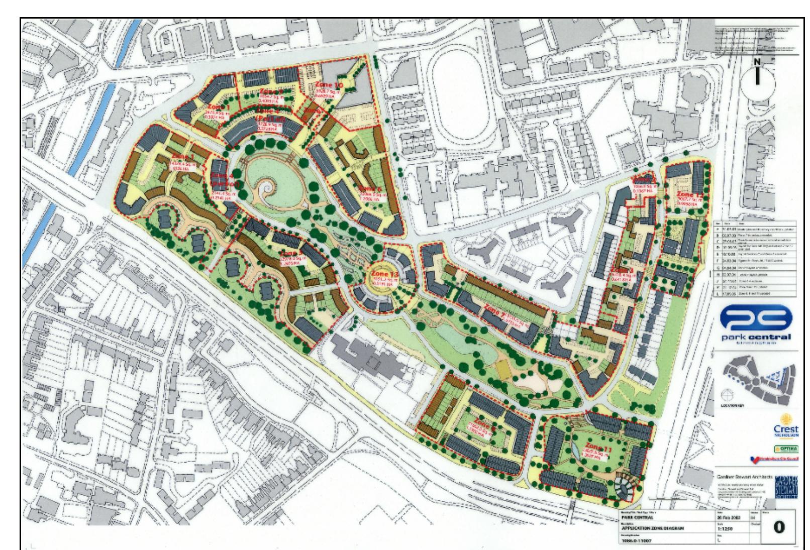 Park central master plan: east and west parks