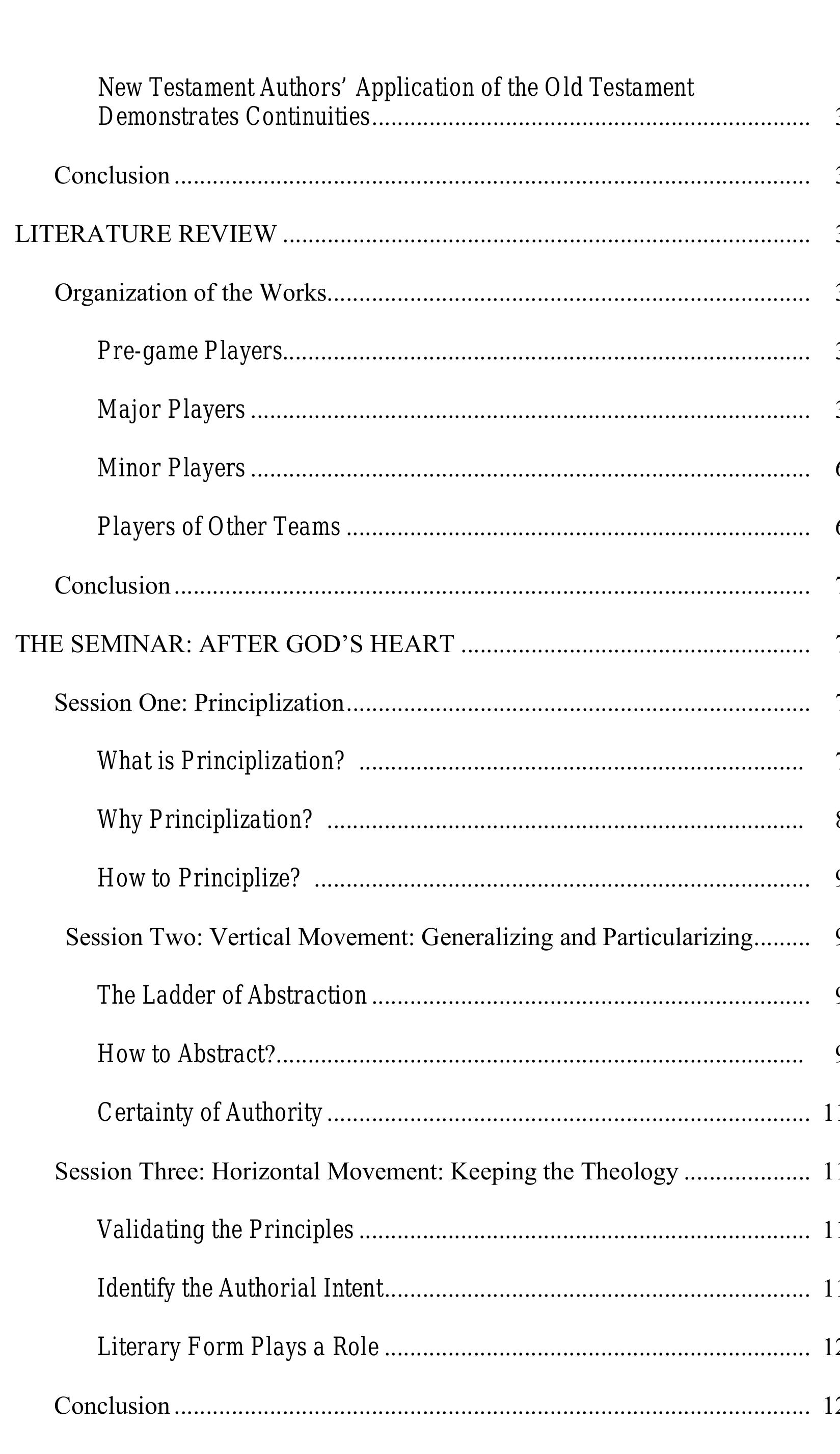 Table 2 - Preaching: Application and Theological