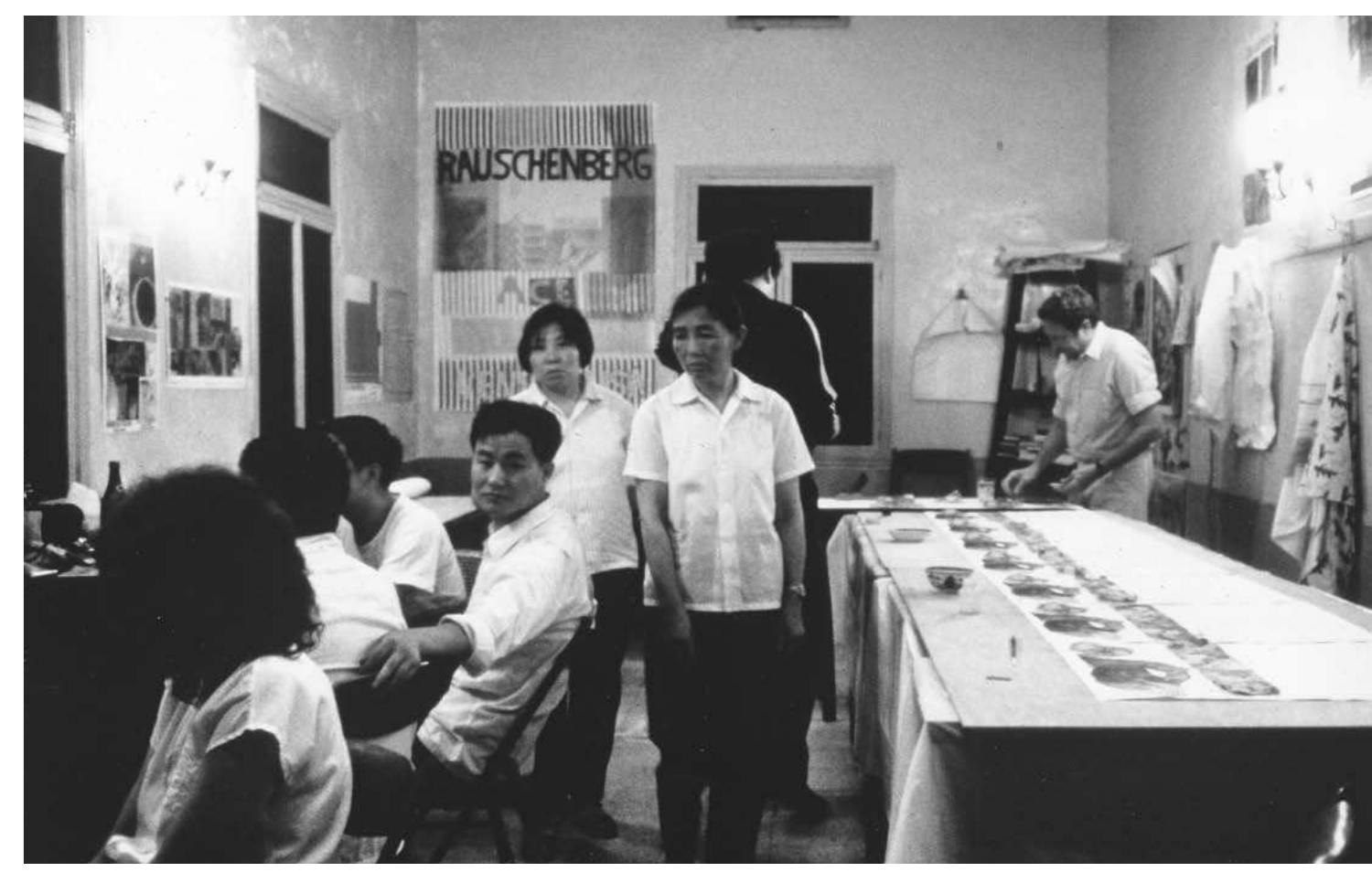 Robert rauschenberg working on 7 characters series, xuan