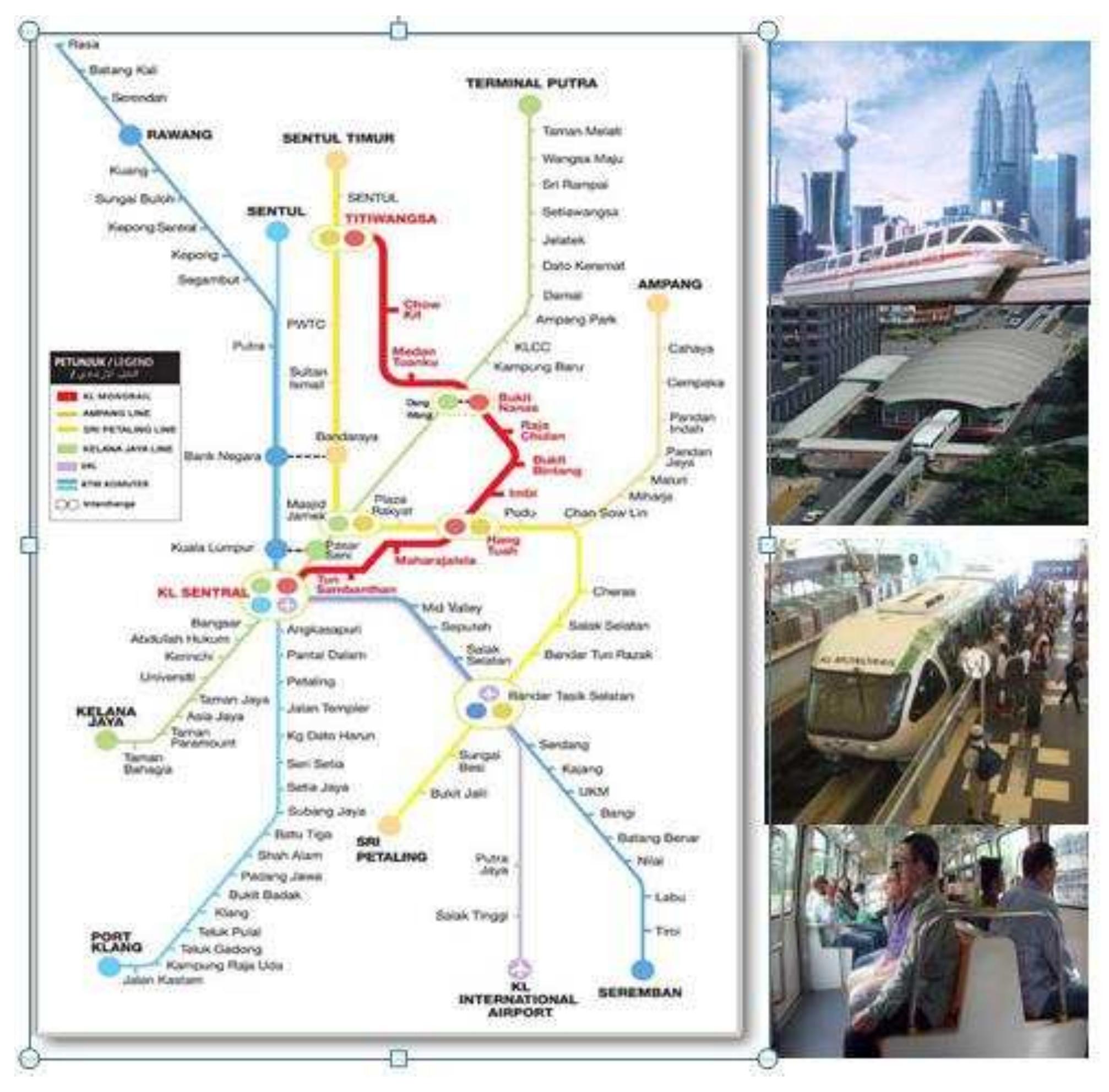 Maps of track station, coach kl monorail and integrated