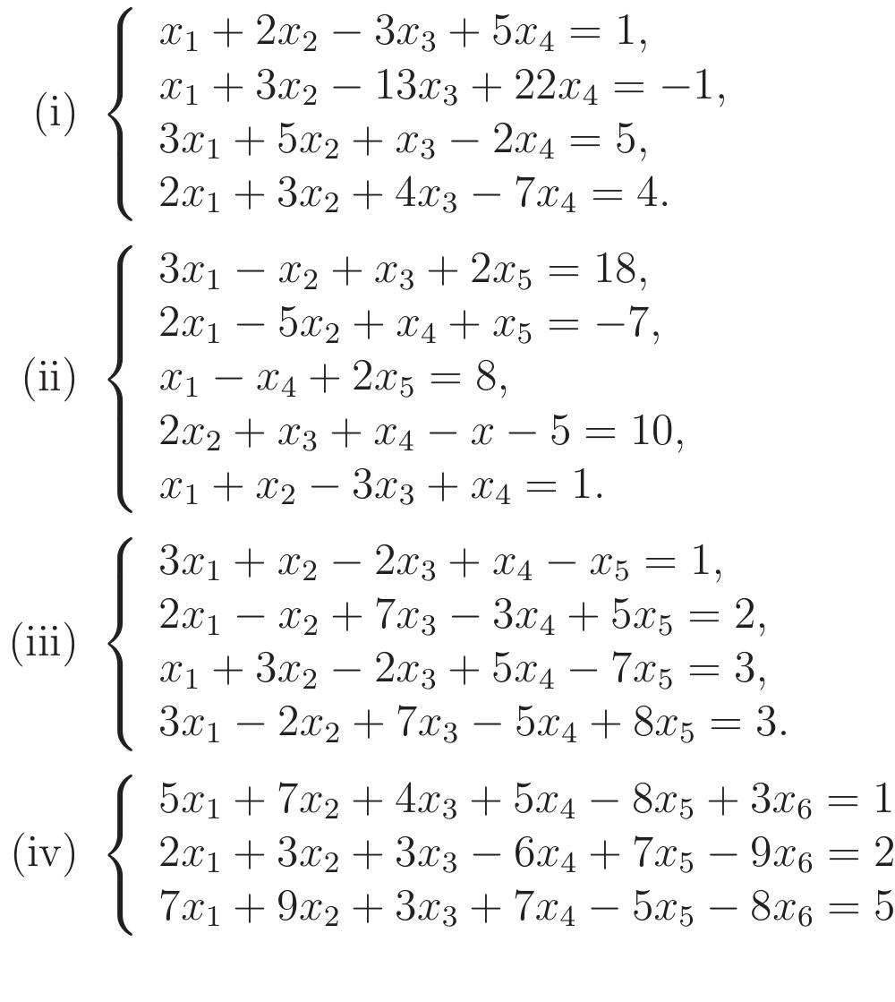 1.5.2 determine whether each of the following systems of