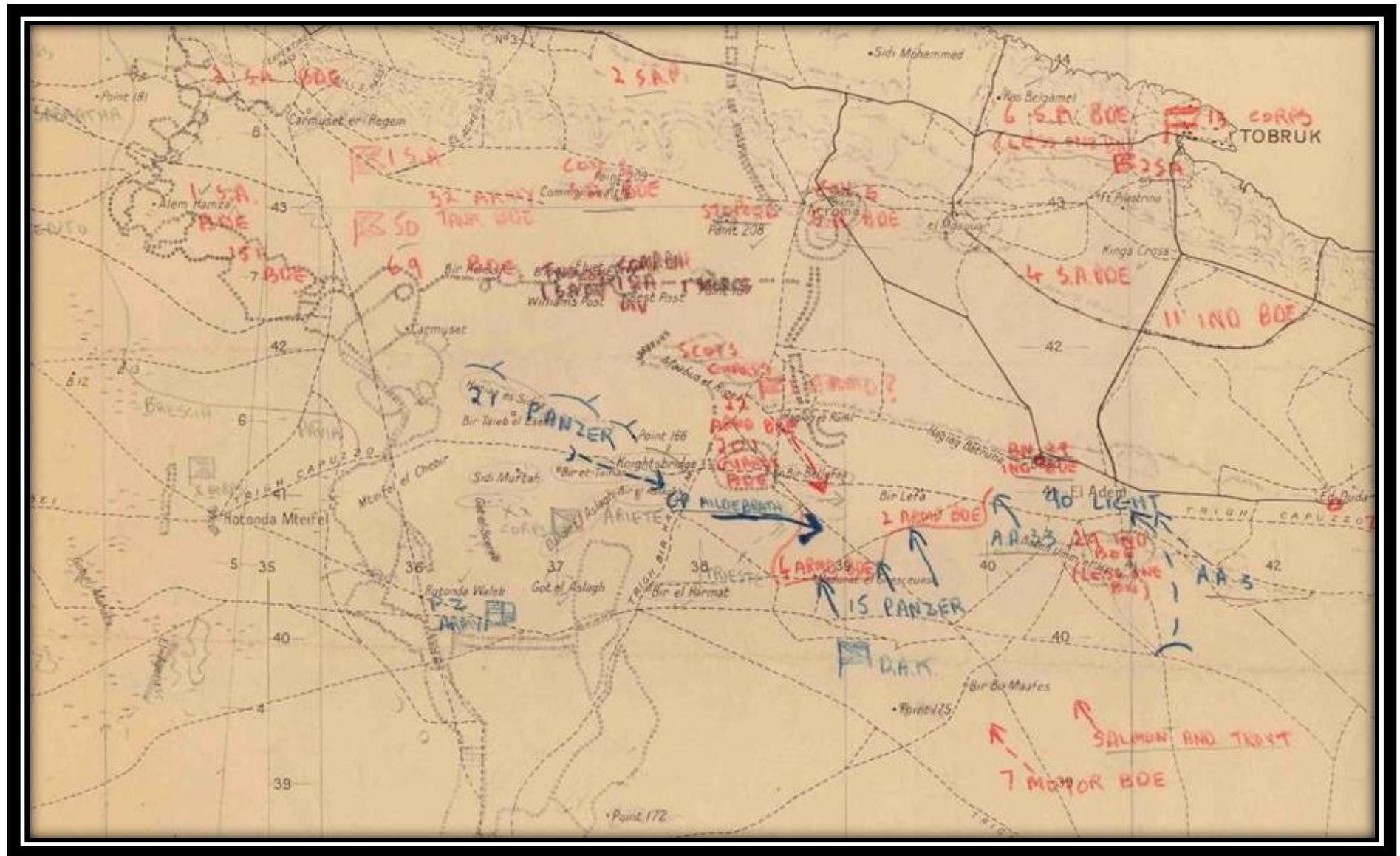 Map 3.1: rommel’s flanking move becomes apparent on 12 june