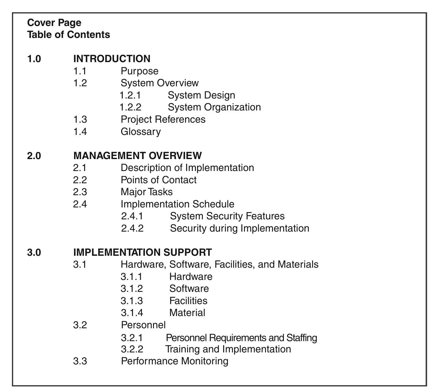 2 outline of implementation plan