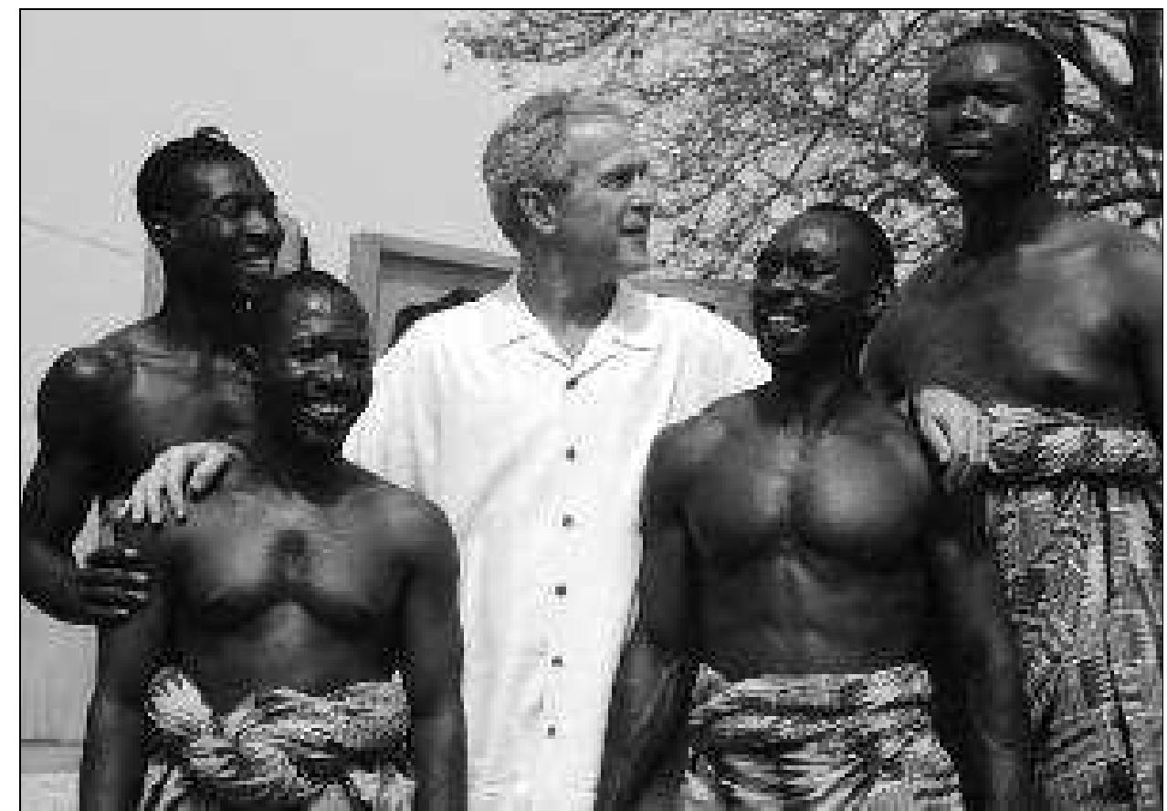 Former u.s. president george w. bush with a group of dancers