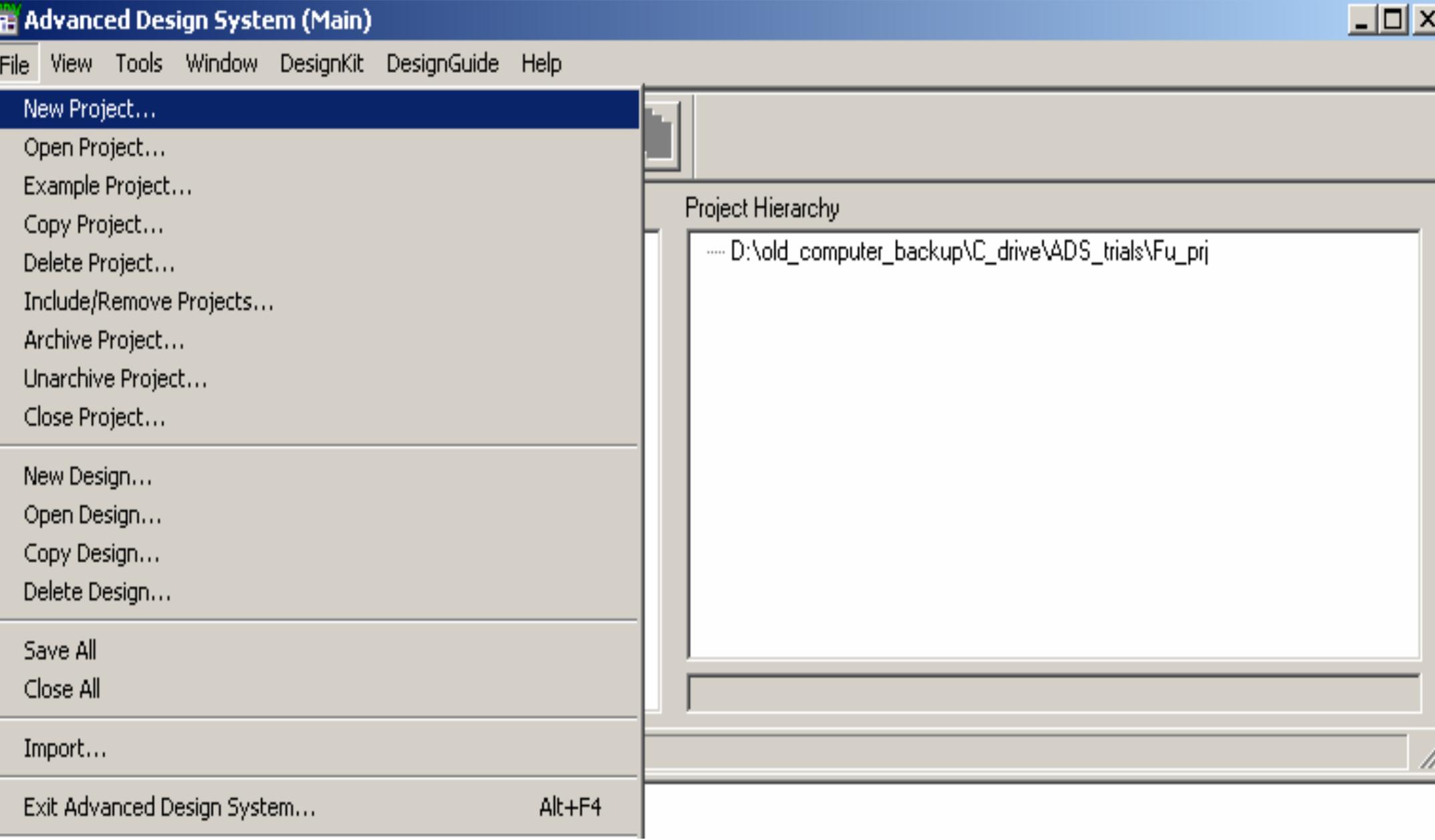 1. open ads program. choose “file > new project” to open a