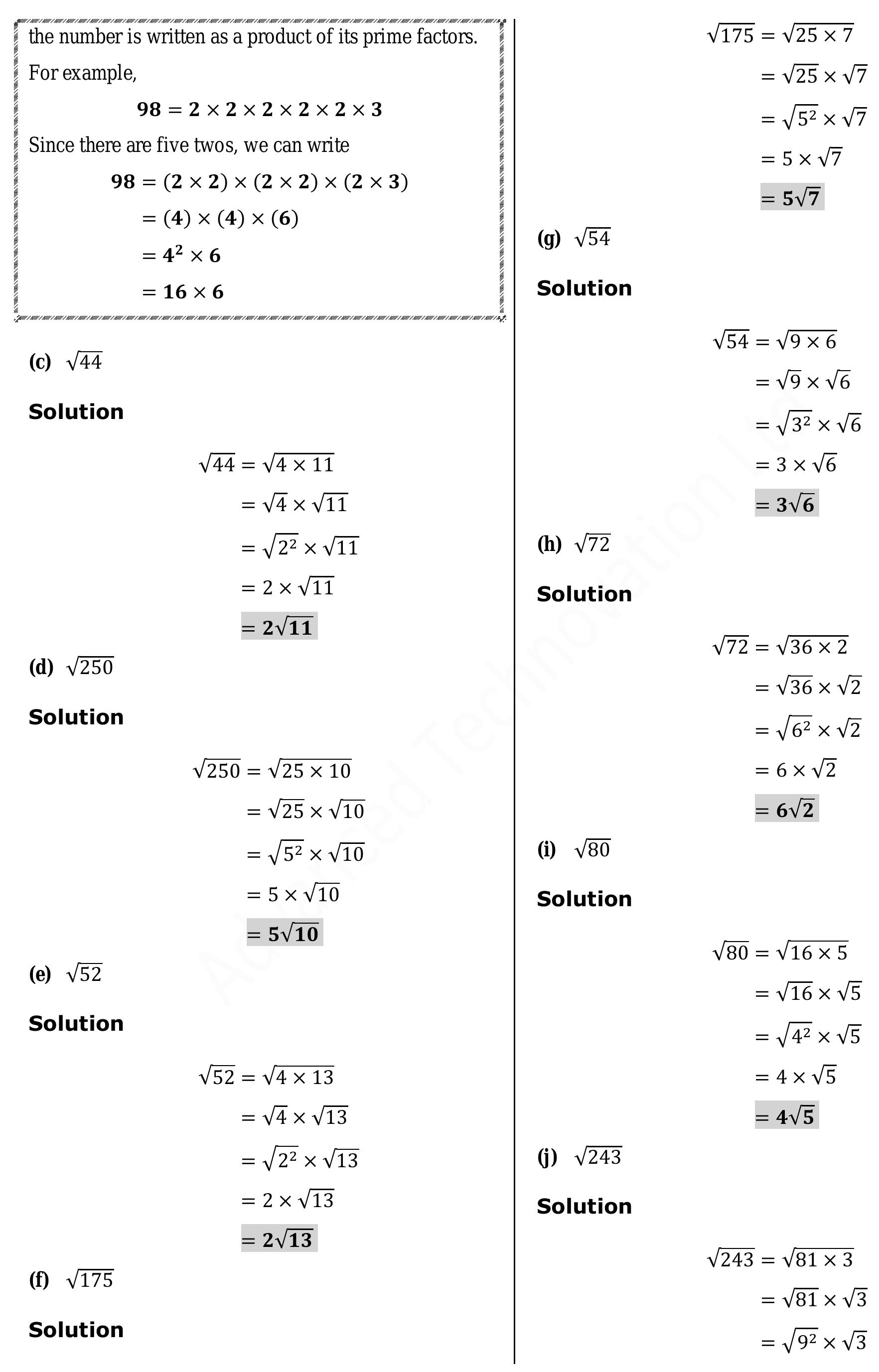 Figure 4 - Surds Explained with Worked Examples
