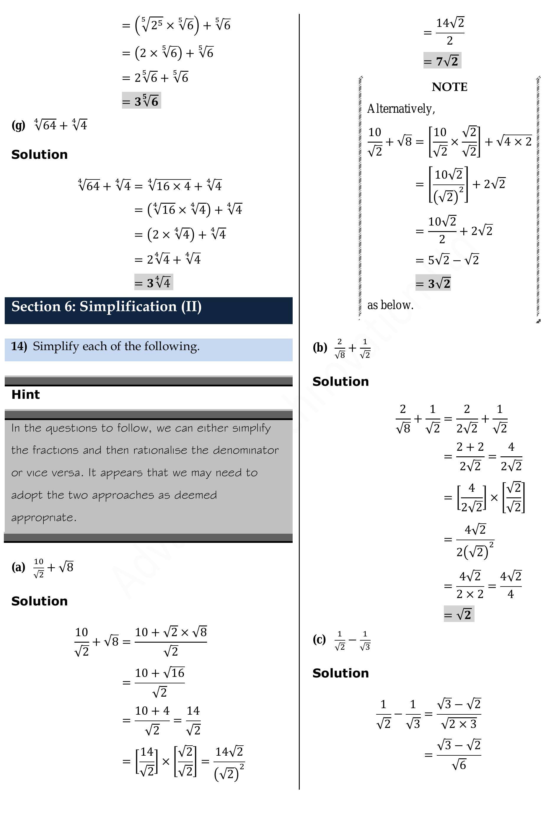 (PDF) Surds Explained with Worked Examples