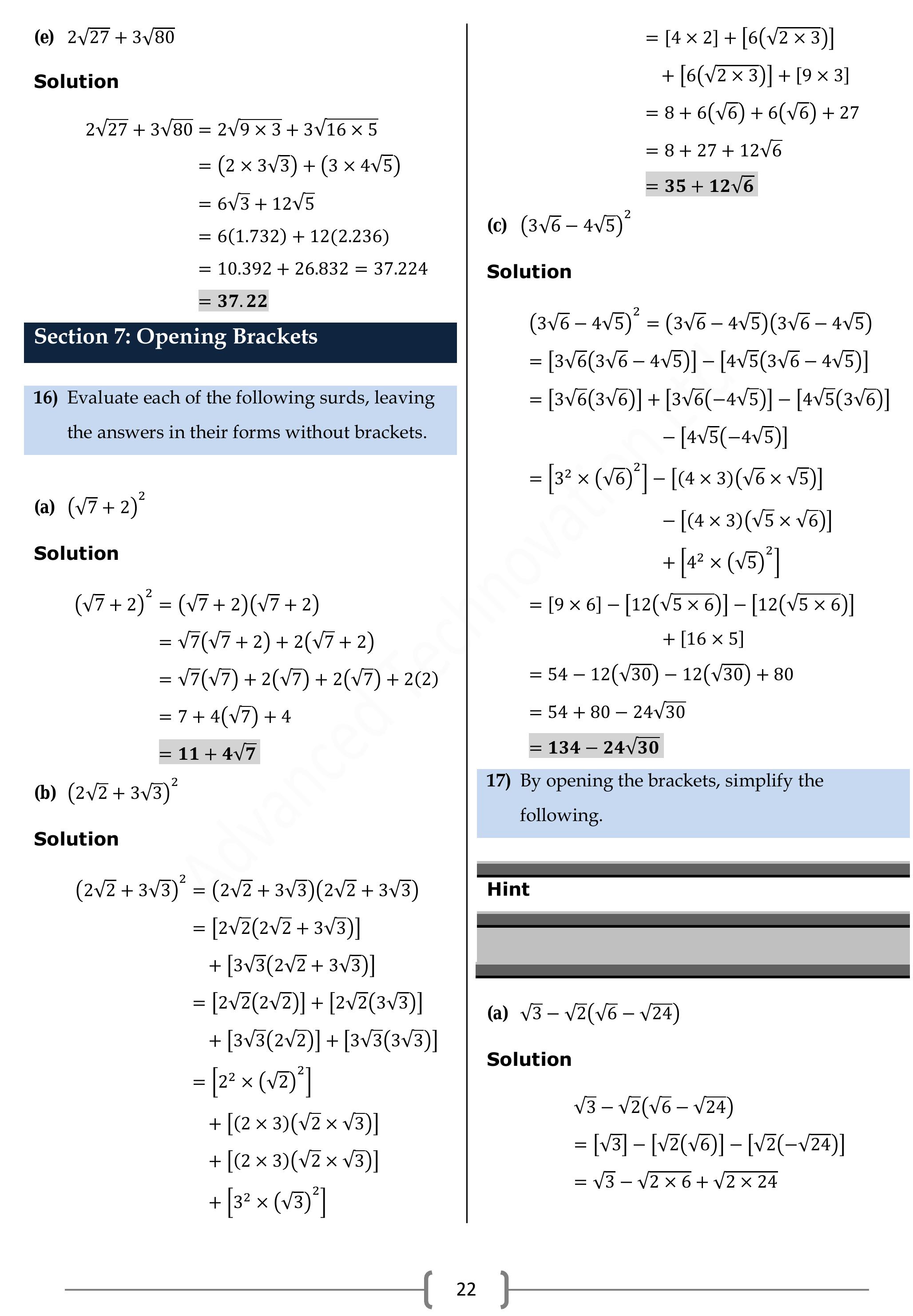 Figure 17 - Surds Explained with Worked Examples