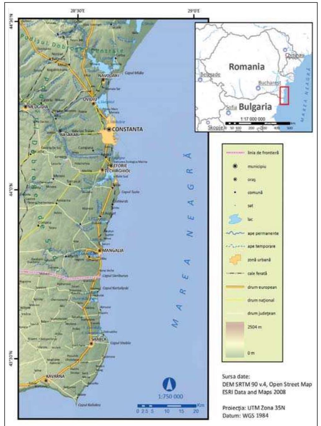 The map of coastal zone between cape midia and cape kaliakra