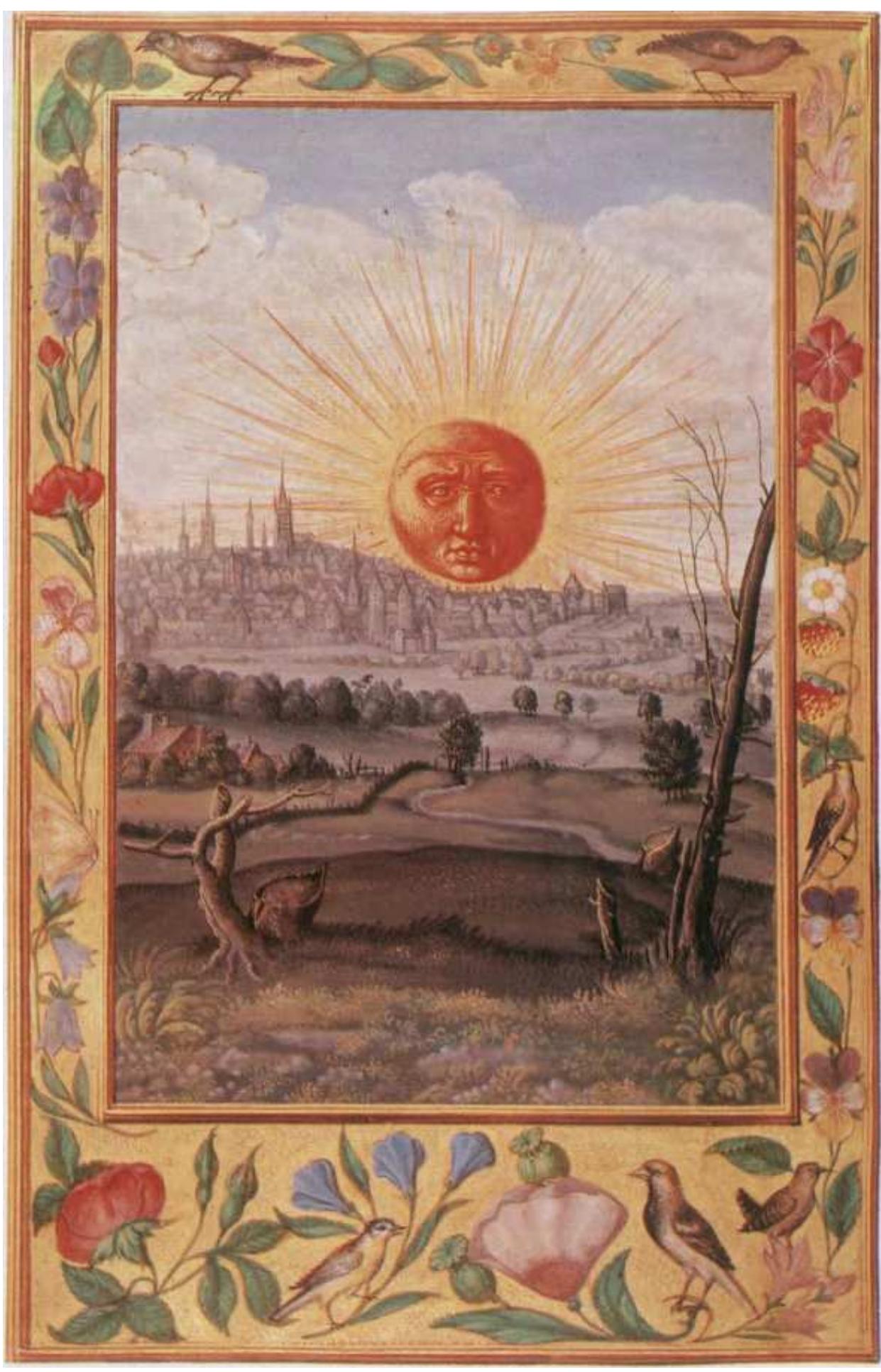 , splendor solis, plate 22 the sun finishes its journey.