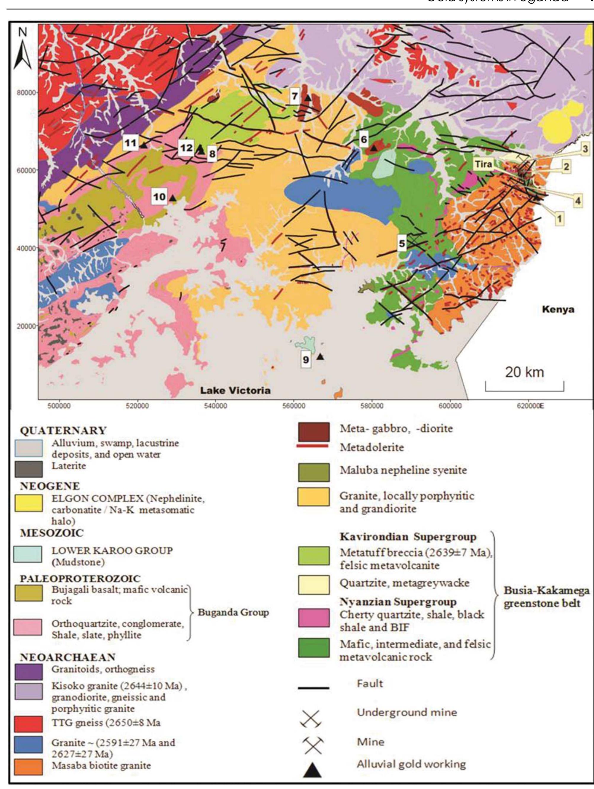 Geological map of the busia gold district (modified after