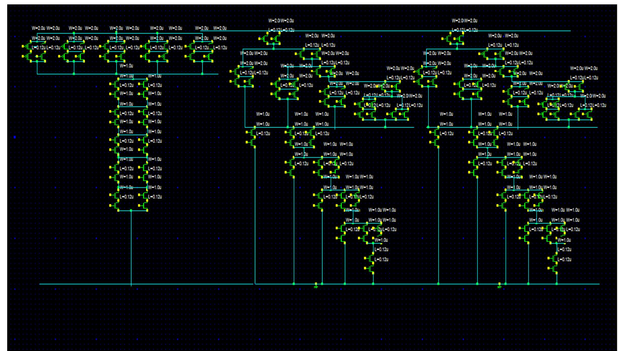 Figure 12 - VLSI design of 5 Bit Magnitude Comparator