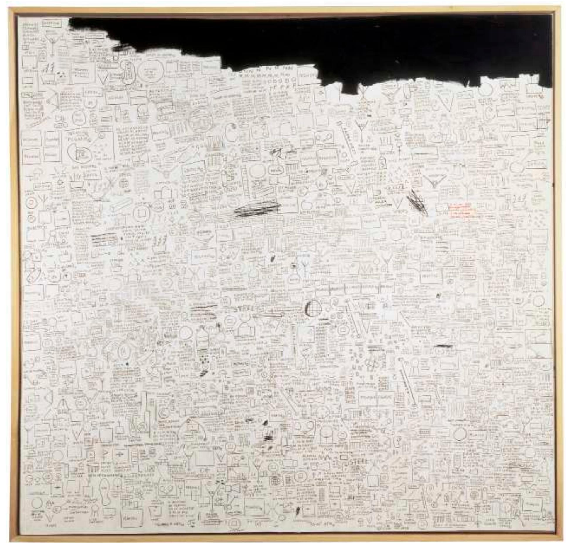 Jean-michel basquiat, pegasus, 1987. acrylic, oil stick,