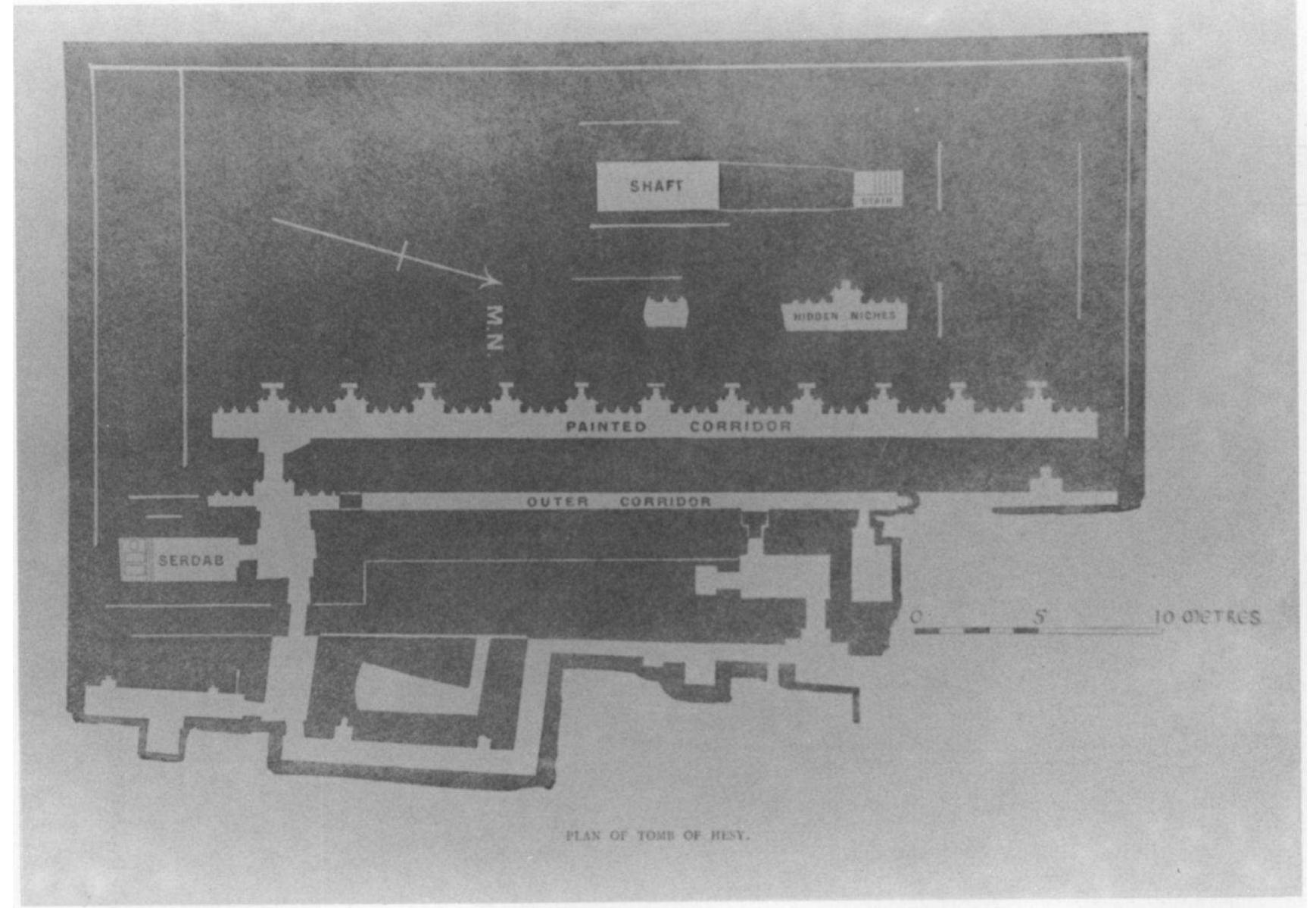 A. plan of the tomb of hesy re at sakkara