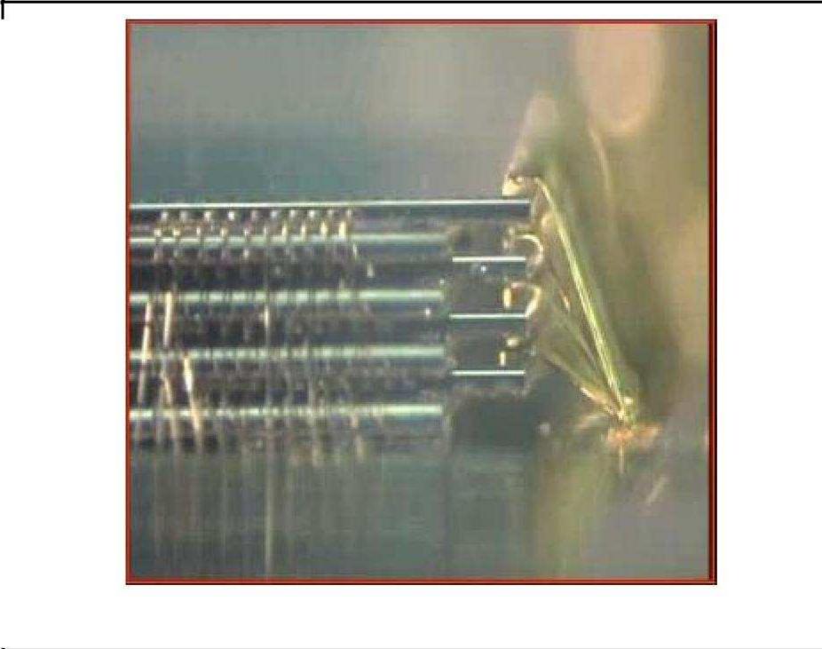 A wire bonded 8 stack structure that uses a criss-cross type