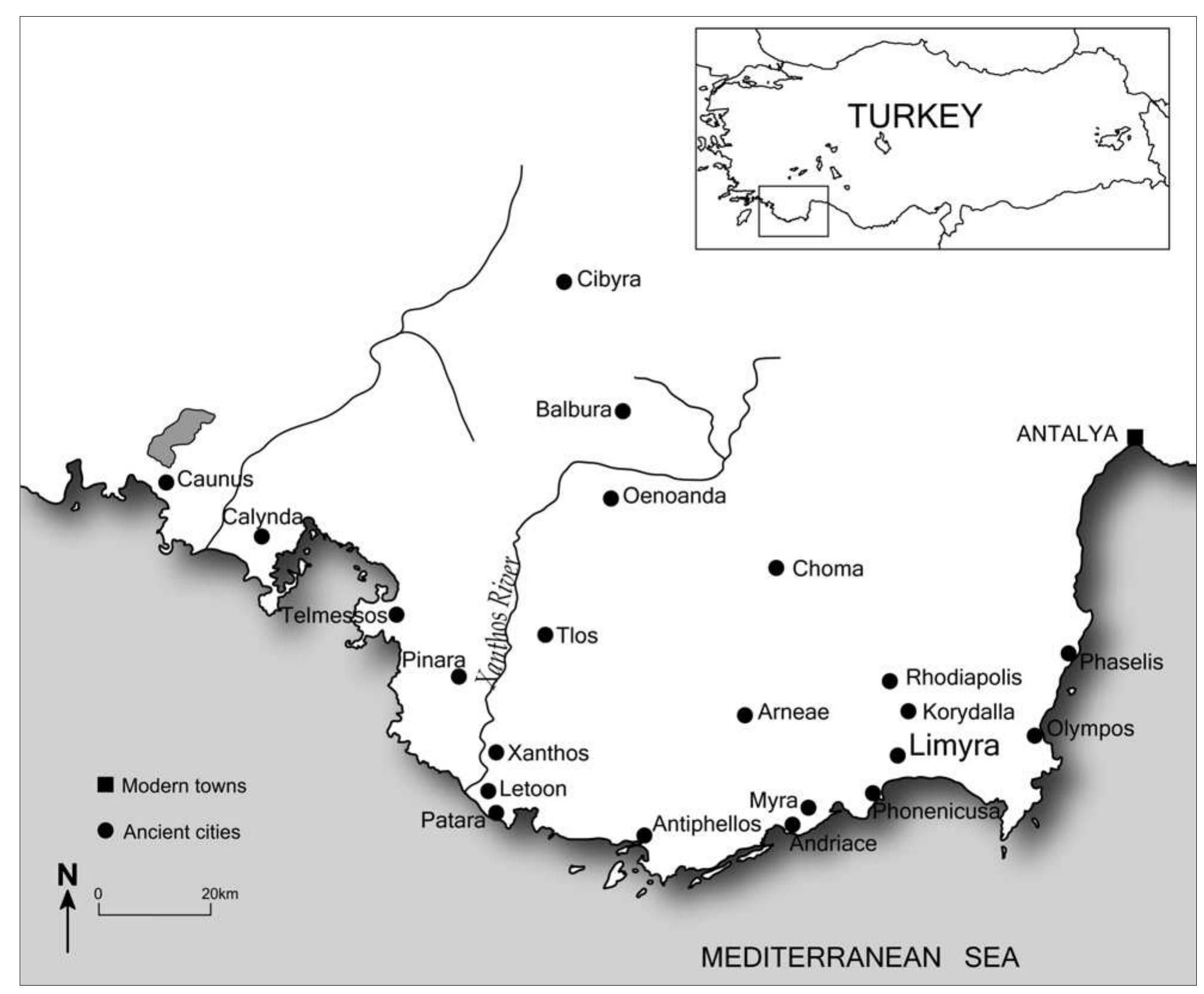 Map of lycia (by onur bamyaci) a brief review of the