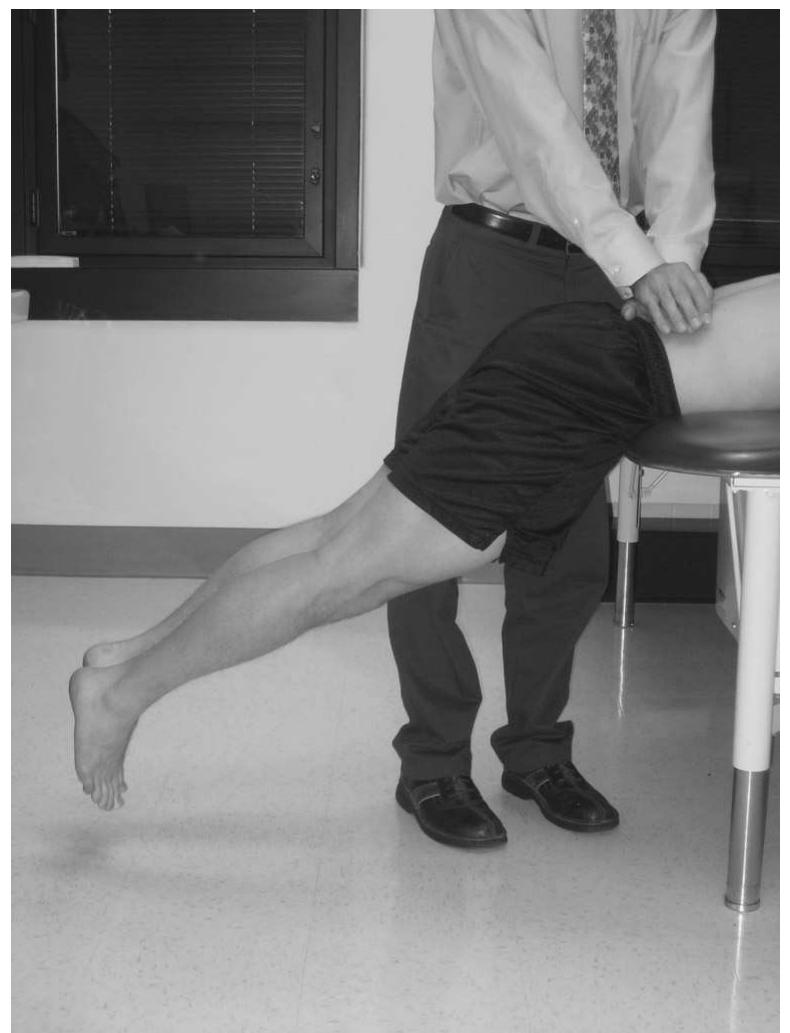 Prone instability test: in this test, the patient is prone,