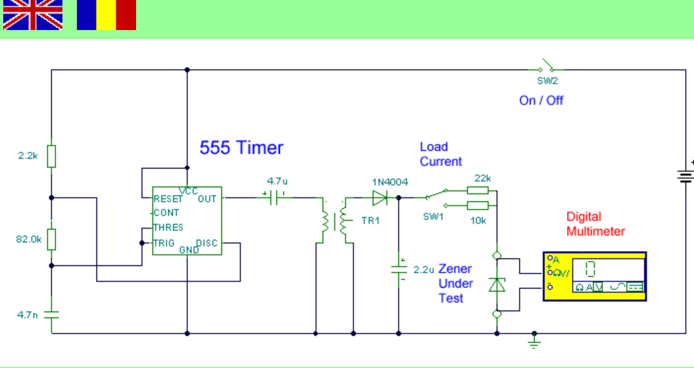 Koristeci 555 tajmer ic i mali transformator da bi se