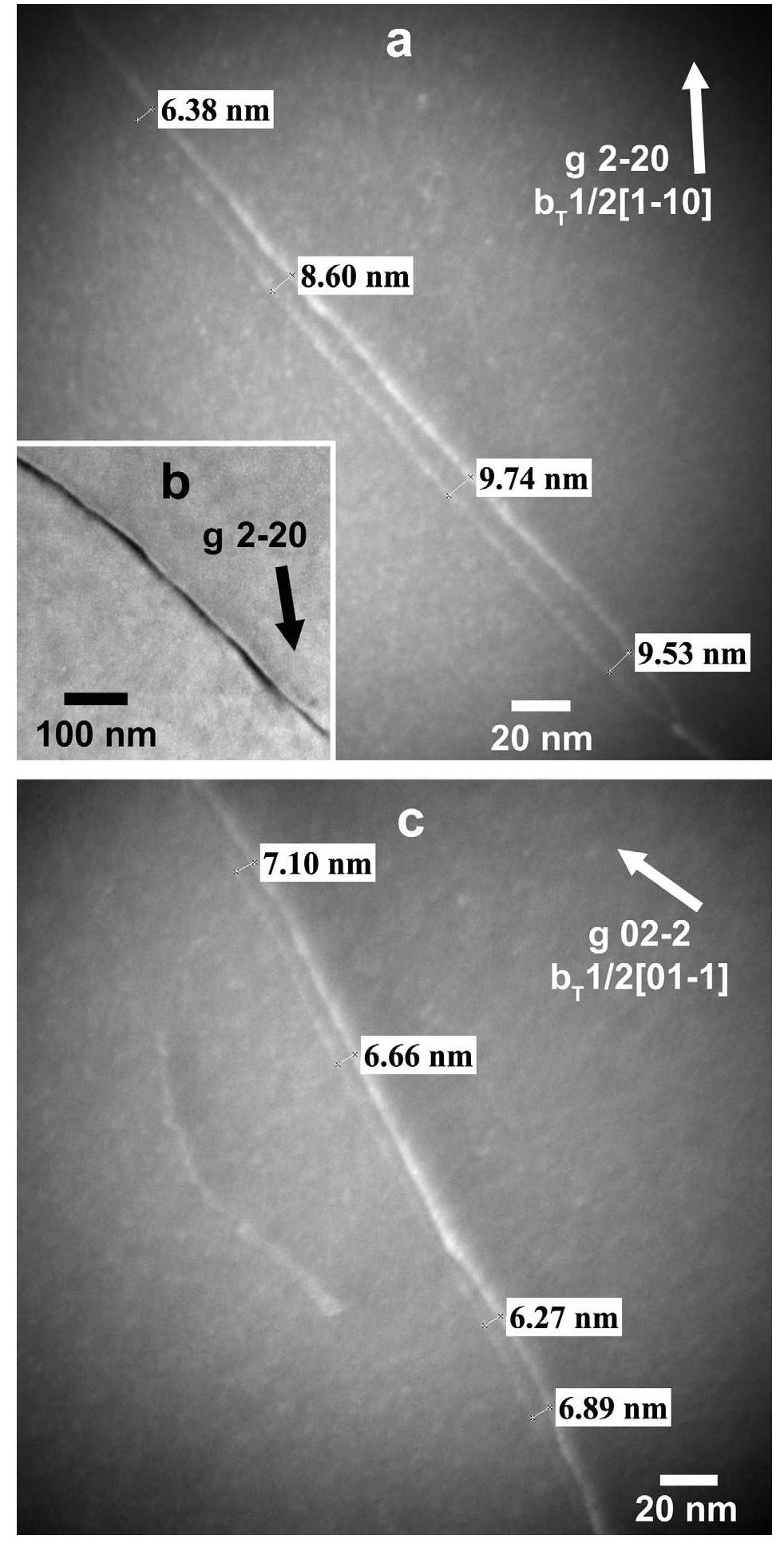 Images of dislocations in 22% mn specimens deformed to the