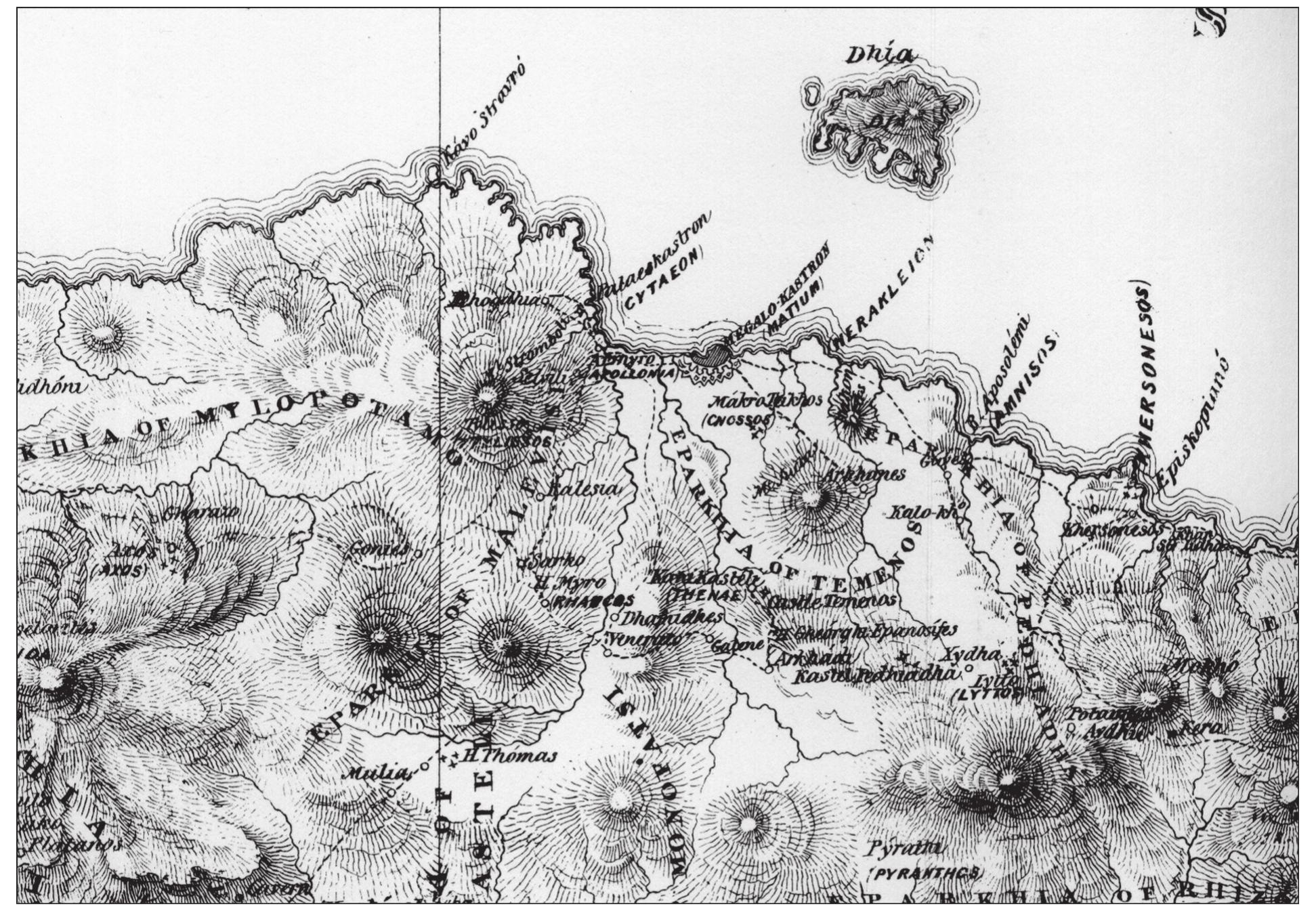 8. detail of map of crete accompanying robert pashley,