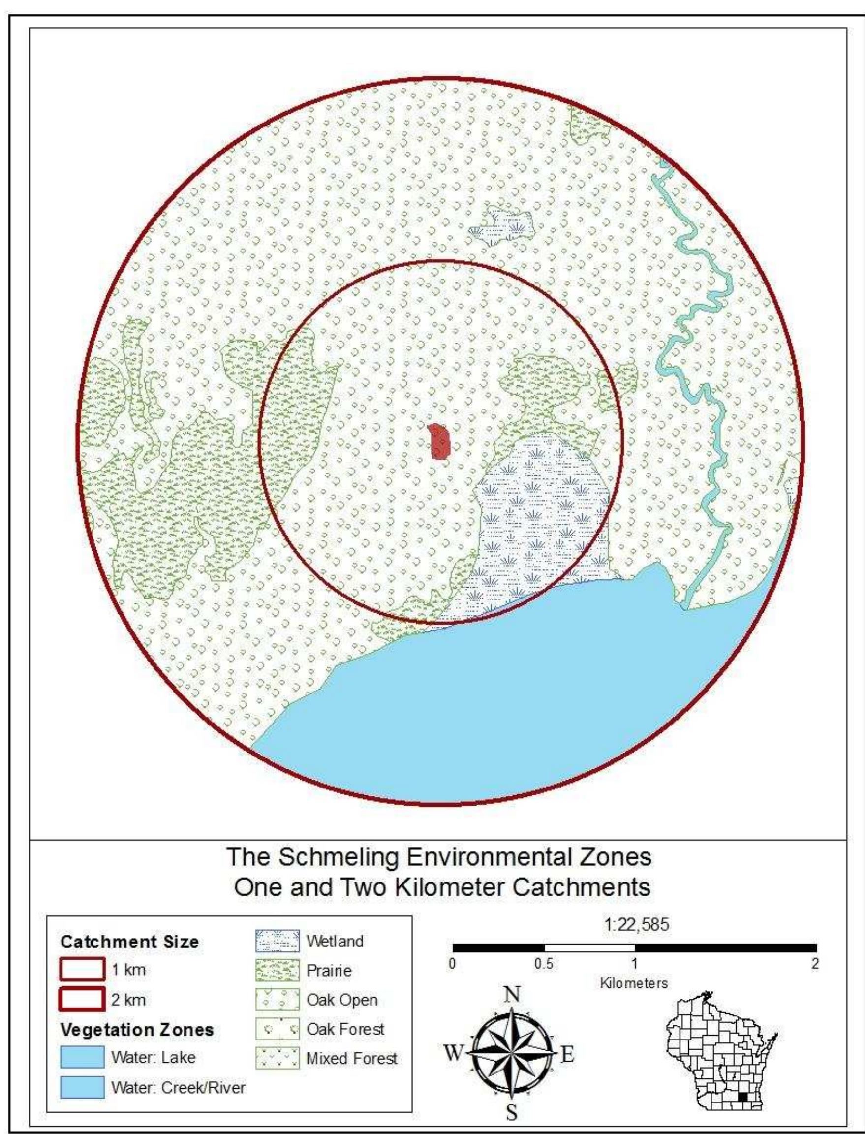 Map of environmental zones around schmeling.