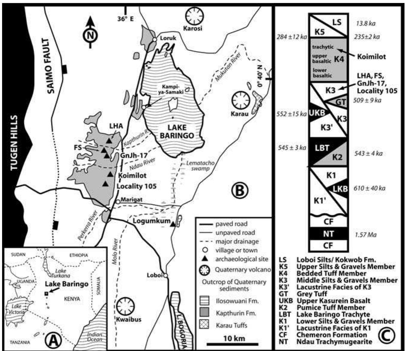 Map of the major physiographic features and pleistocene