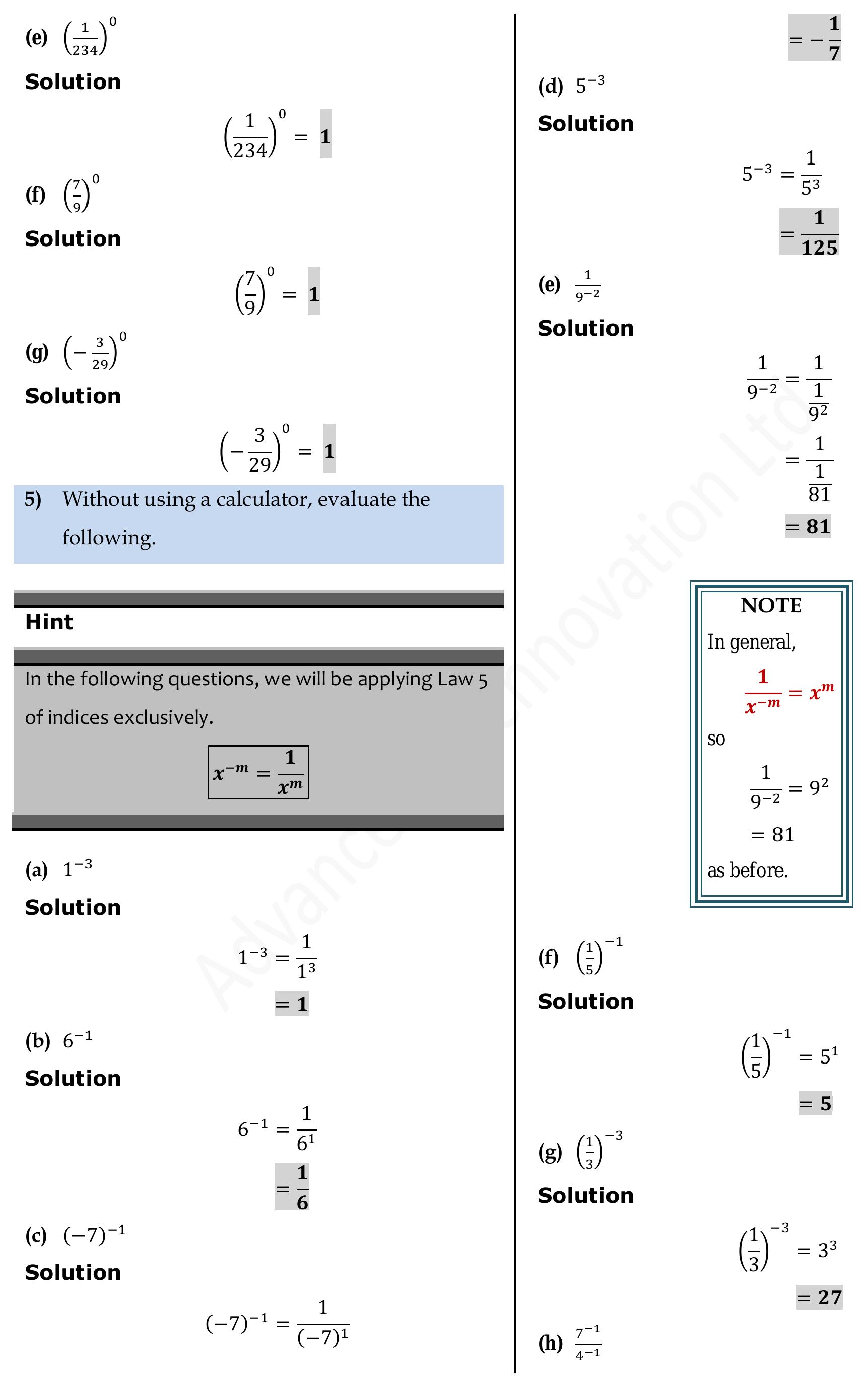 Figure 6 - Indices & Logarithms Explained with Worked