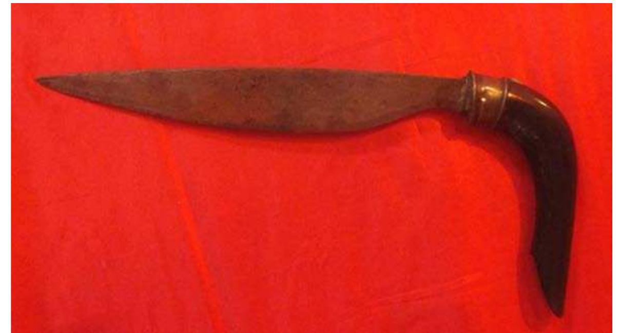 5 a typical badik on display at museum balla lopa, gowa,
