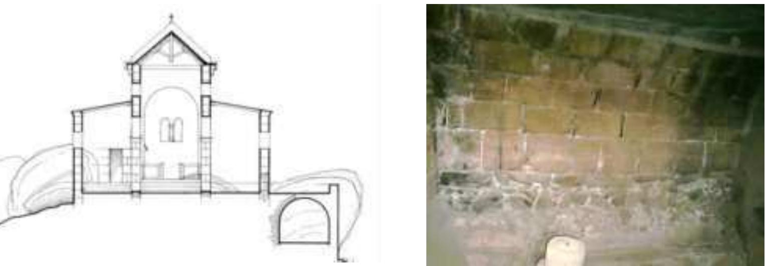 (a) transverse section of the 6" century basilica and the