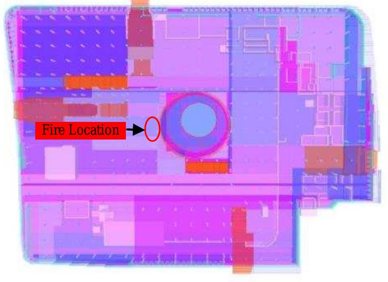 Top view- fire location (architectural model version 1.0)