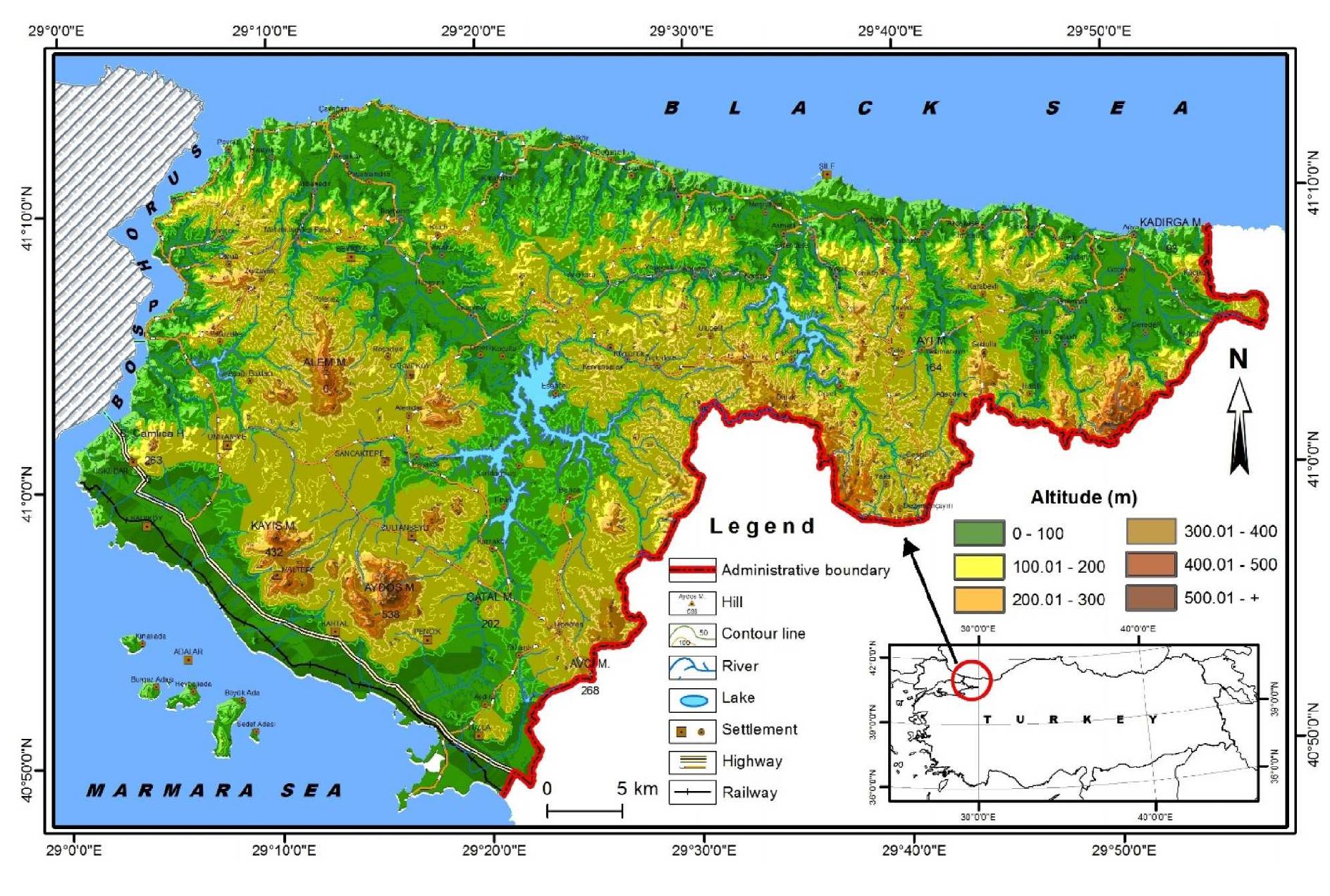 Study area is located between 28° 59' 28" — 29° 58' 28"