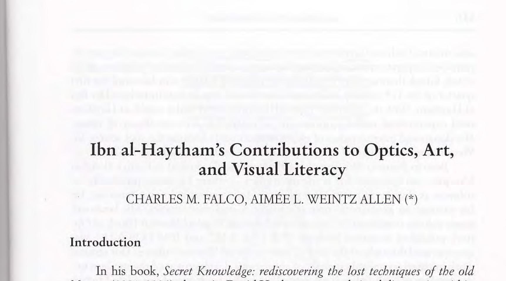 (PDF) The Book of Optics Ibn Al‐Haytham; Alhazen