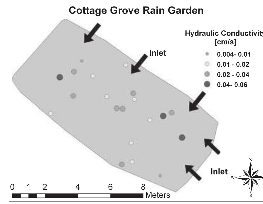 Map showing the range of k,,, values measured using the mpd