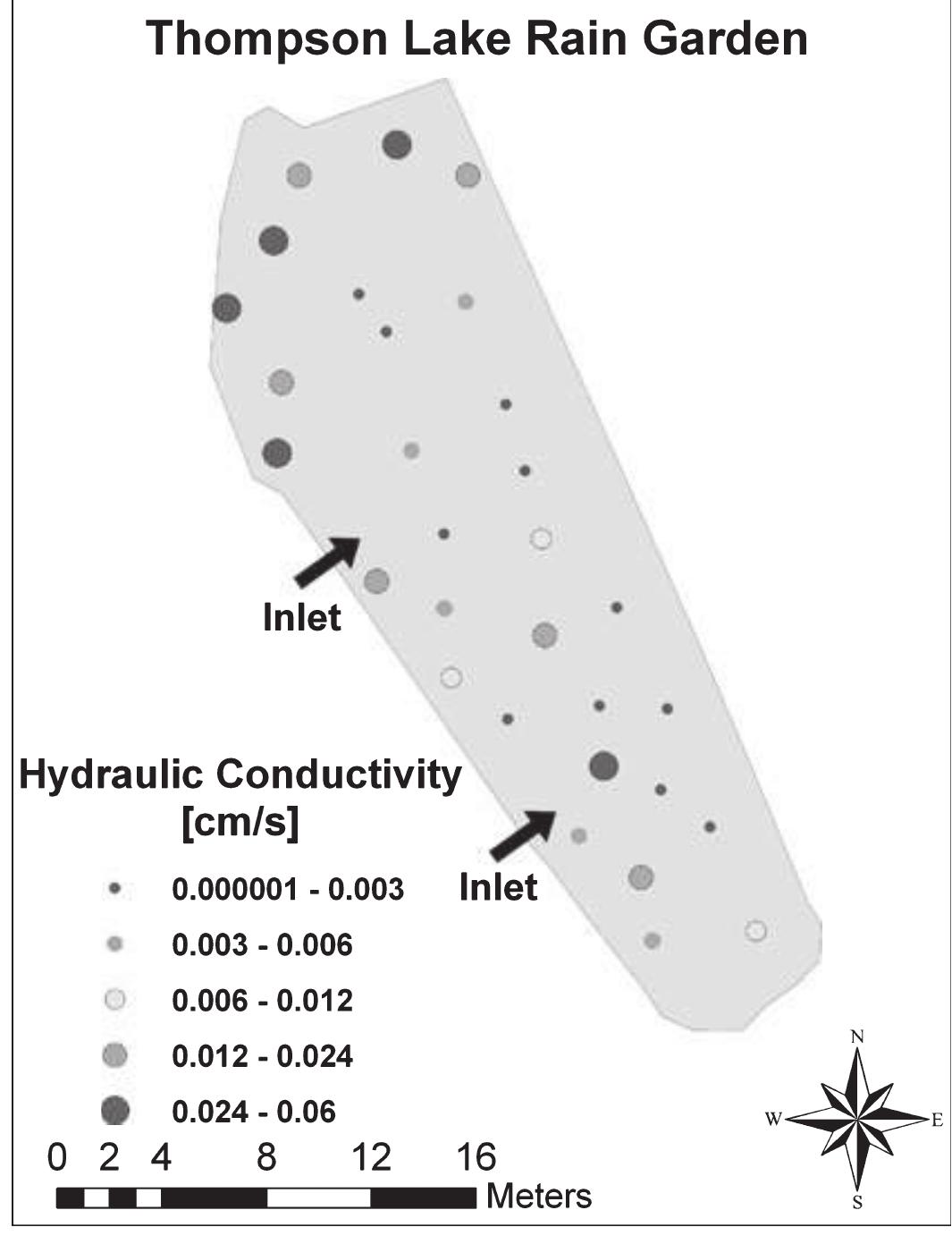 Map showing the range of k,,, values measured using the mpd