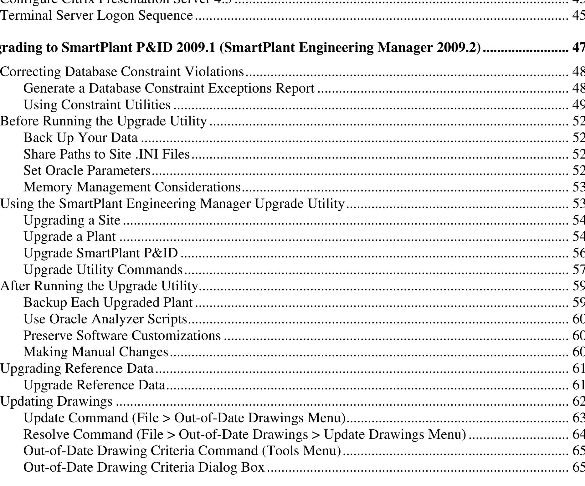 Table 1 - SmartPlant P&ID Installation and Upgrade Guide