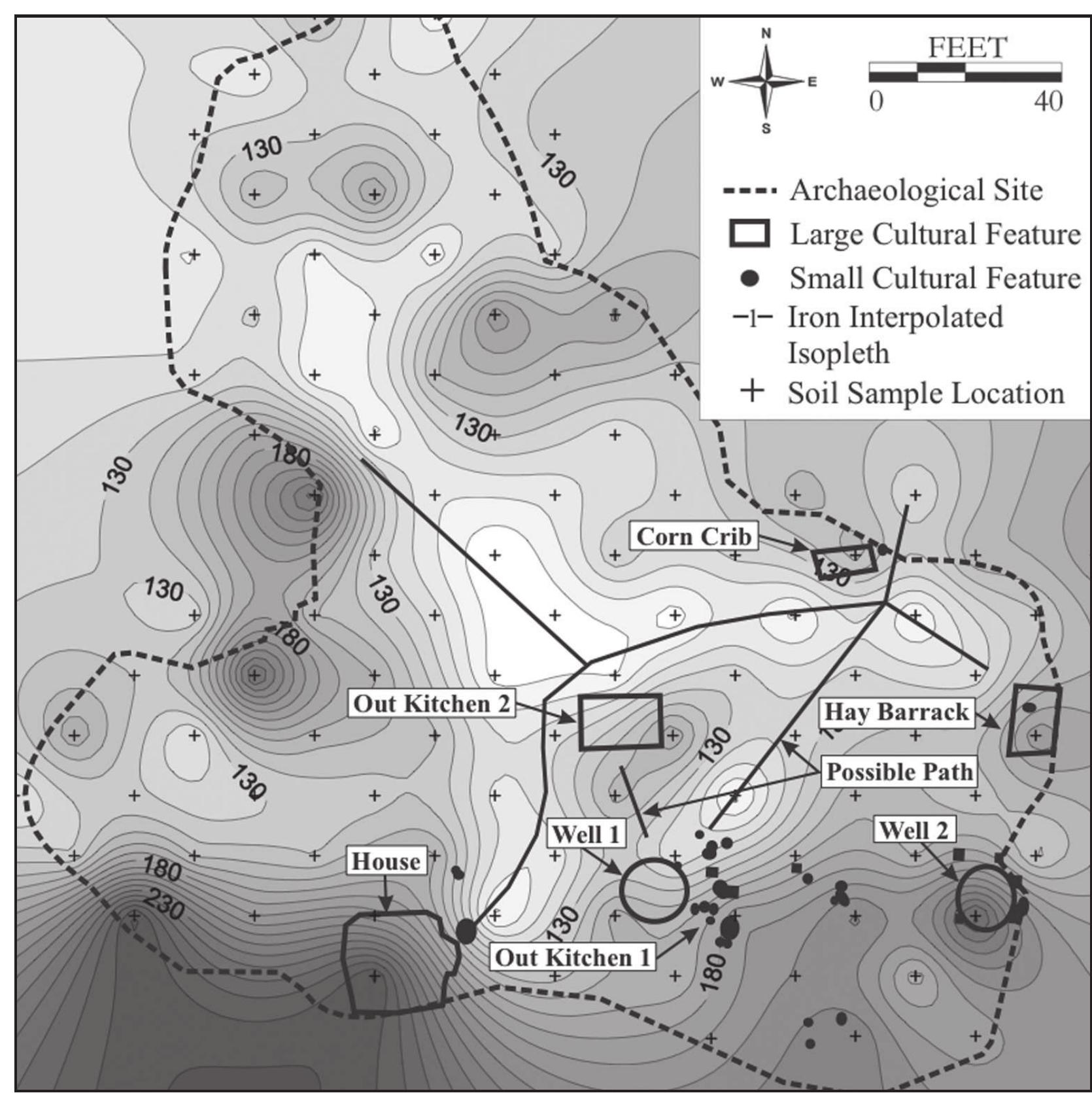 Interpolated fe isopleth distribution map. (figure by the